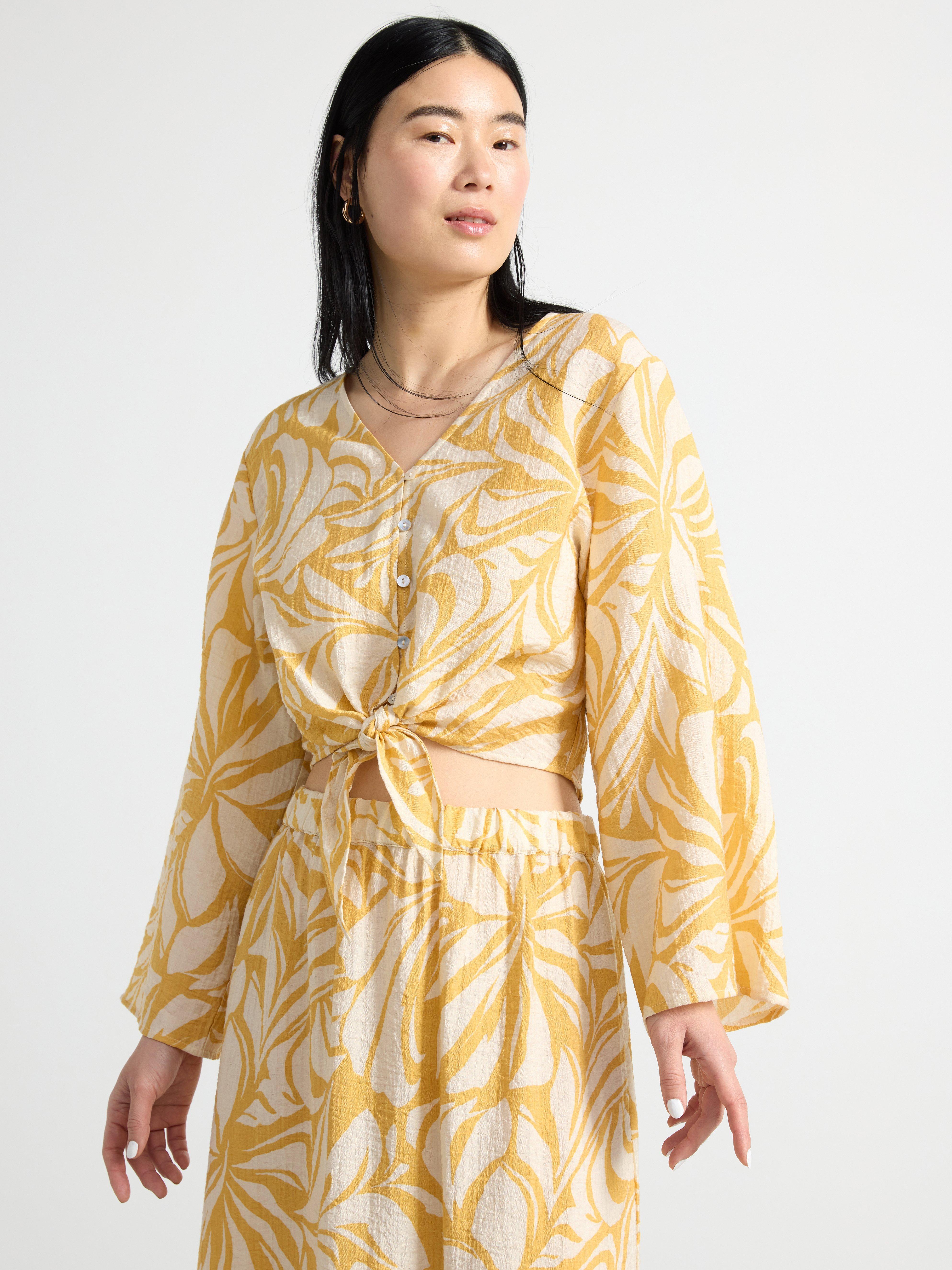 Blus med knytdetalj | Lindex