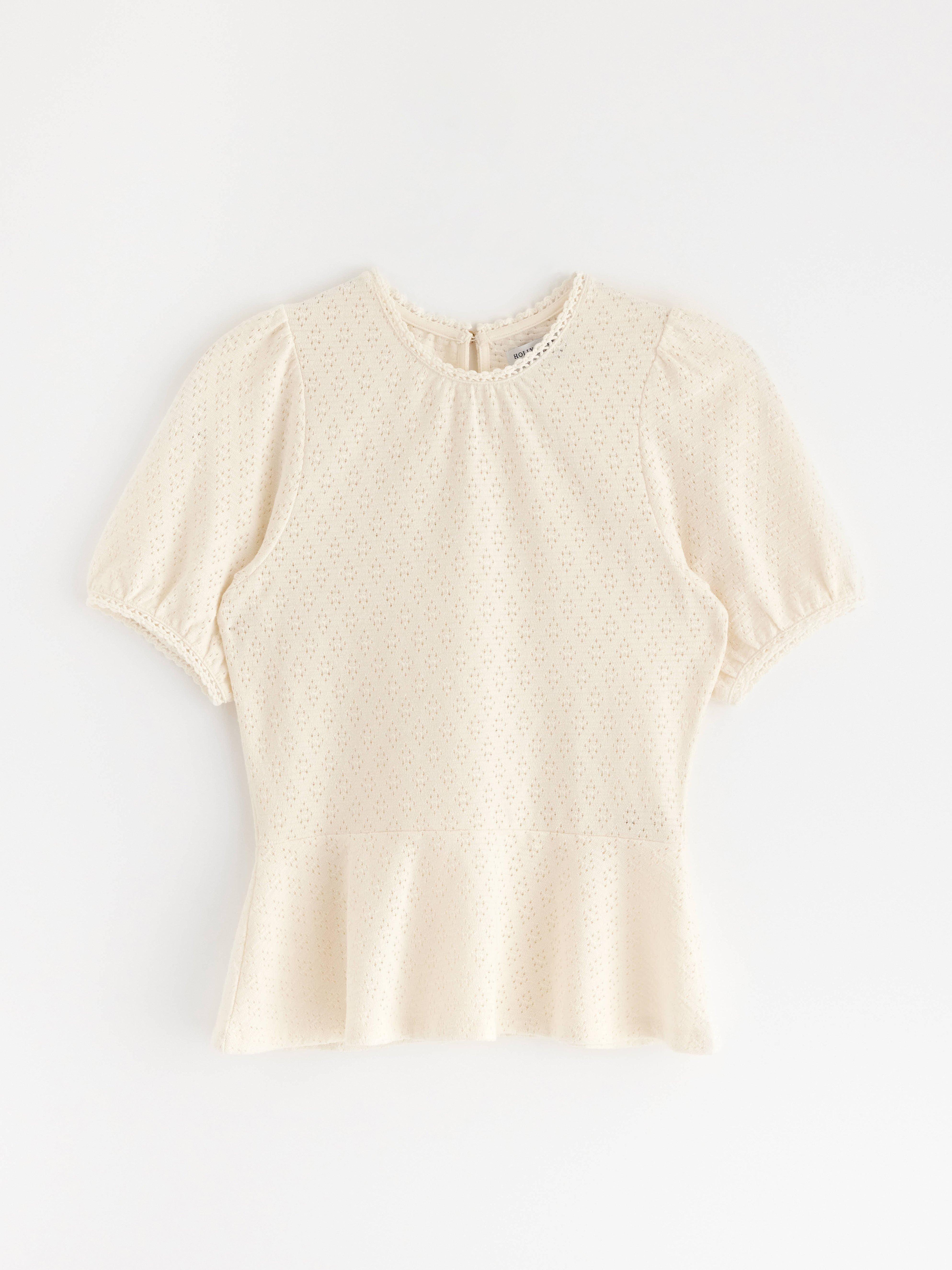 Short-sleeved peplum top | Lindex