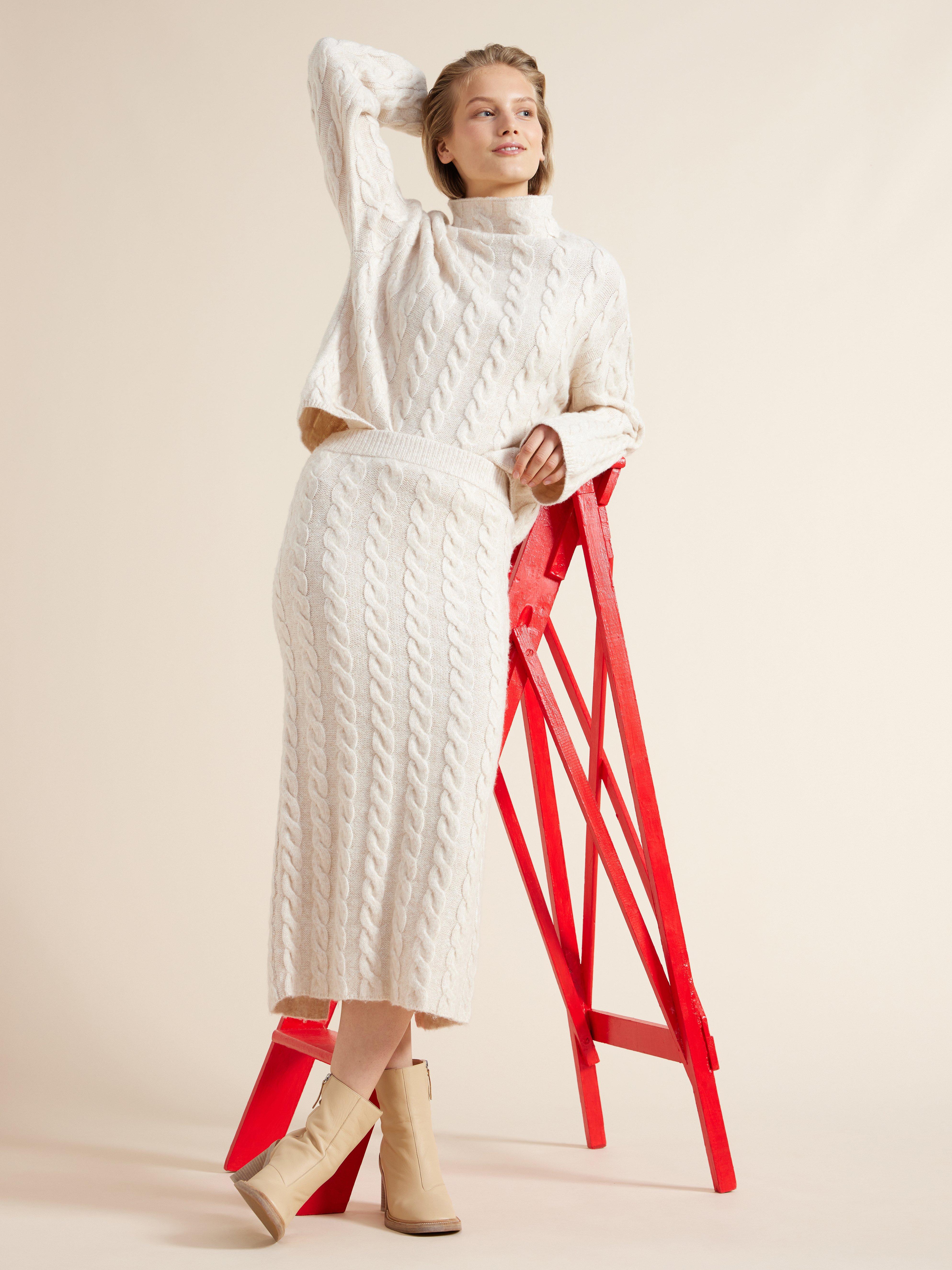 Cable-knit skirt | Lindex