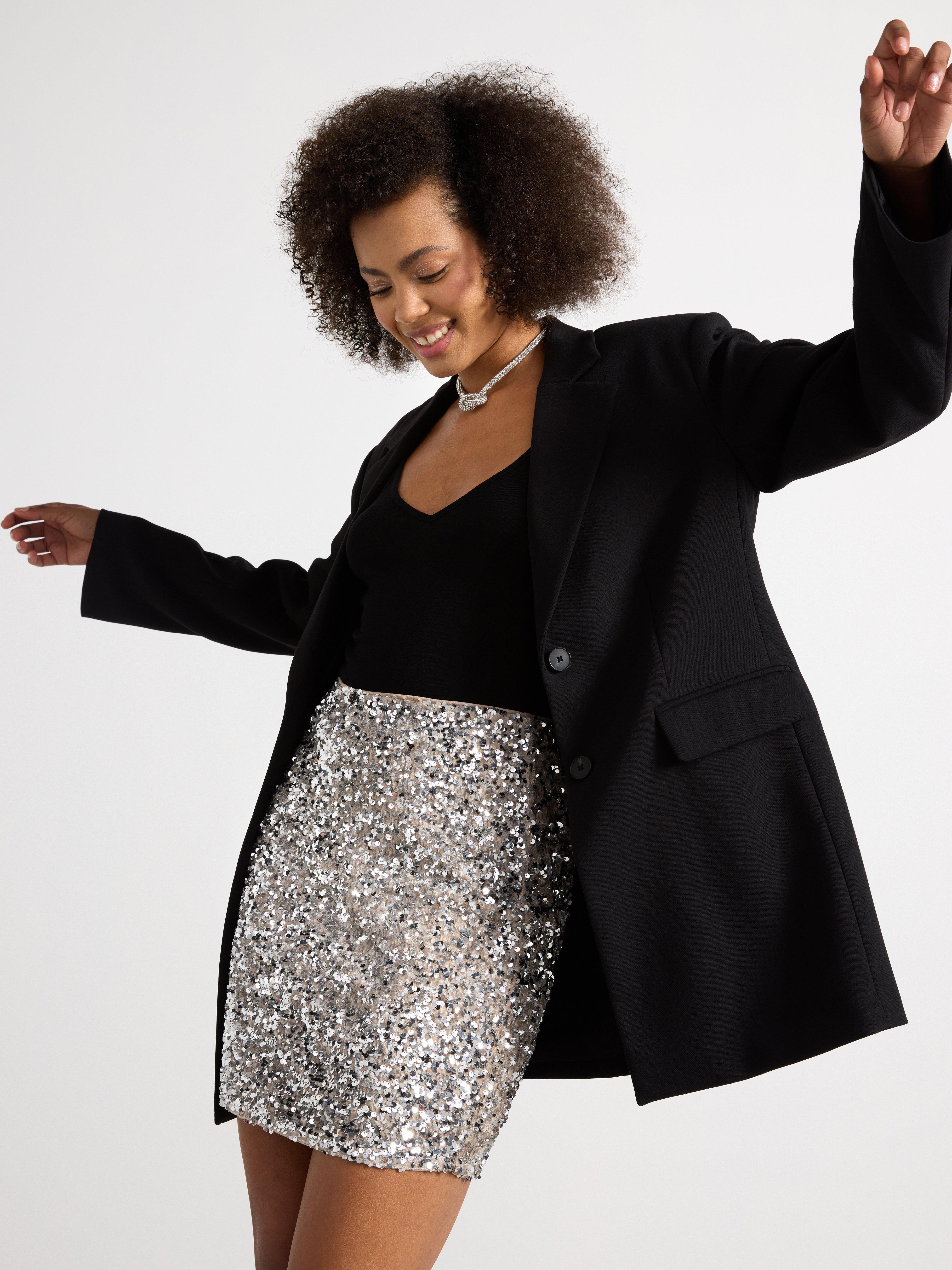 Minikjol med paljetter | Lindex