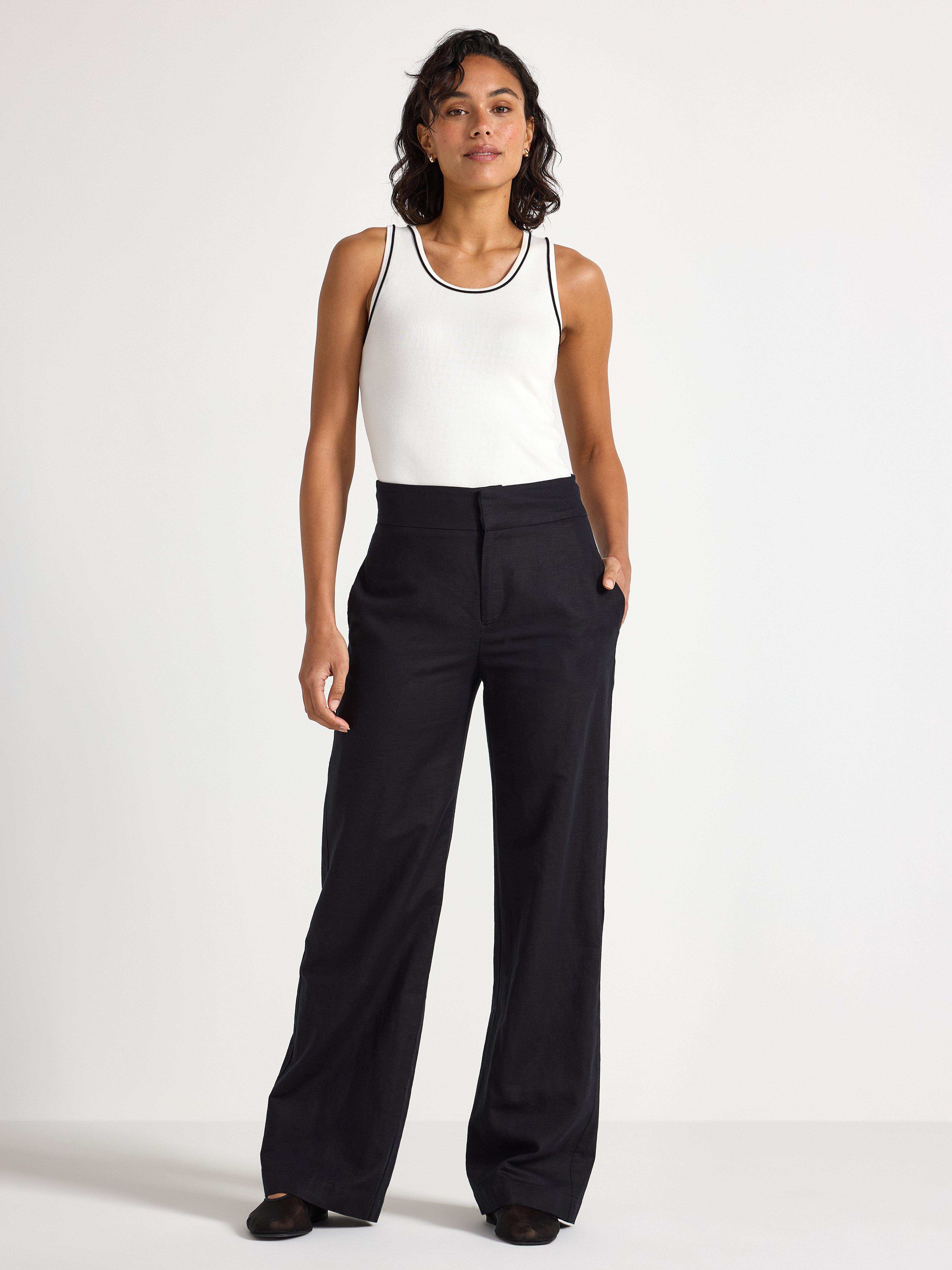 LYKKE vida byxor i linneblandning | Lindex