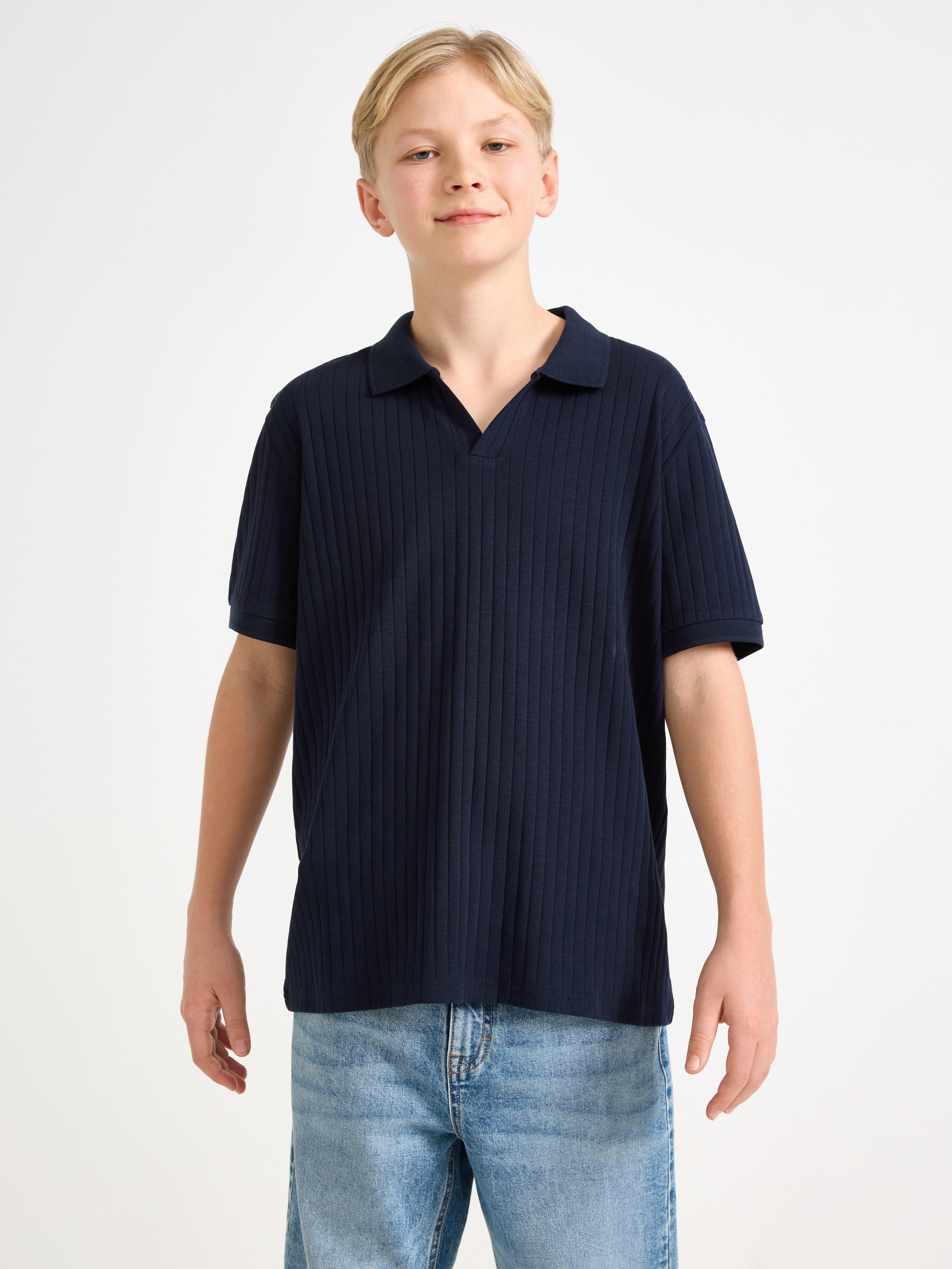 Ribbed top with collar | Lindex