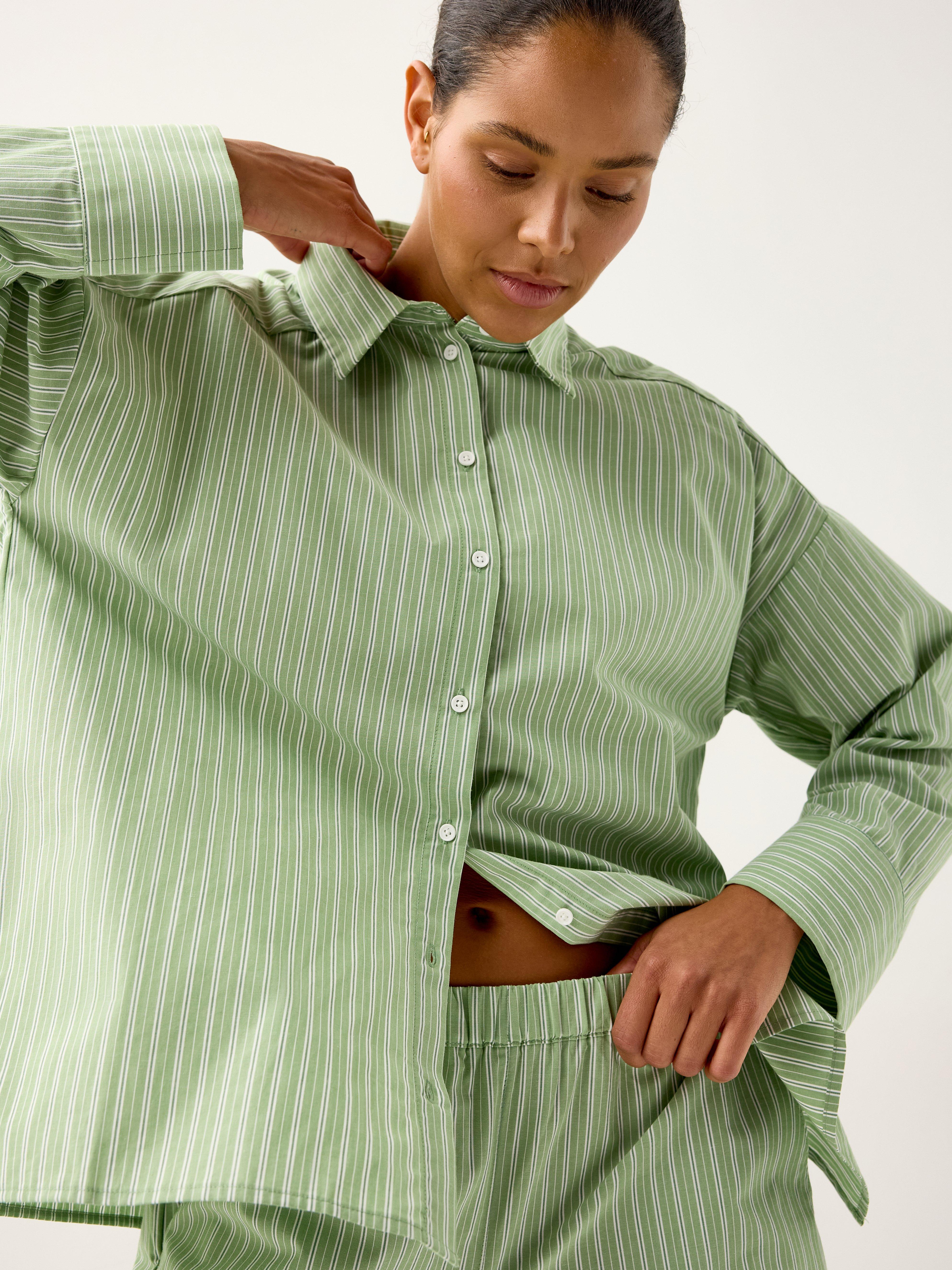 Pyjama shirt in cotton poplin | Lindex