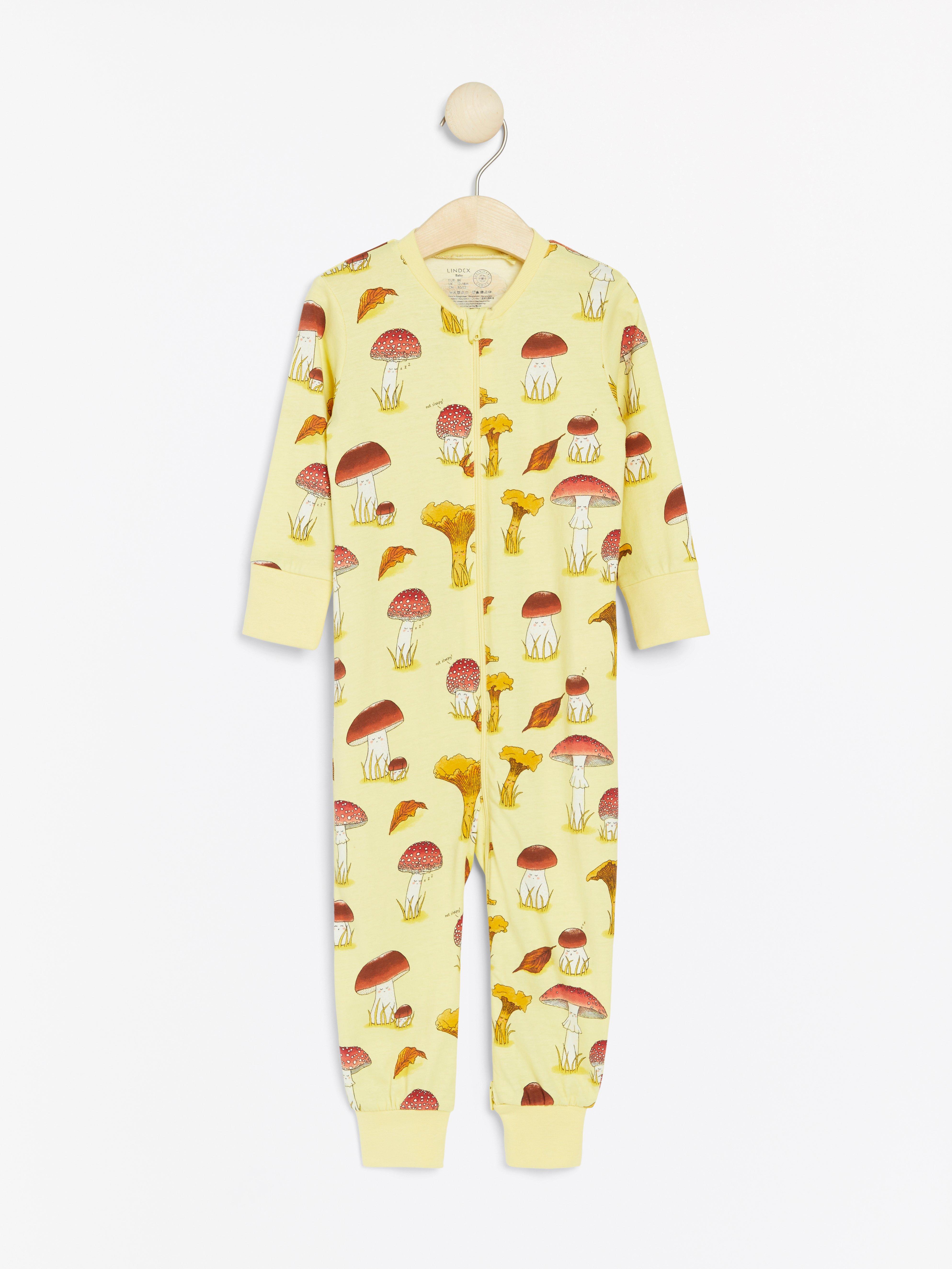 Yellow pyjamas with mushrooms | Lindex UK