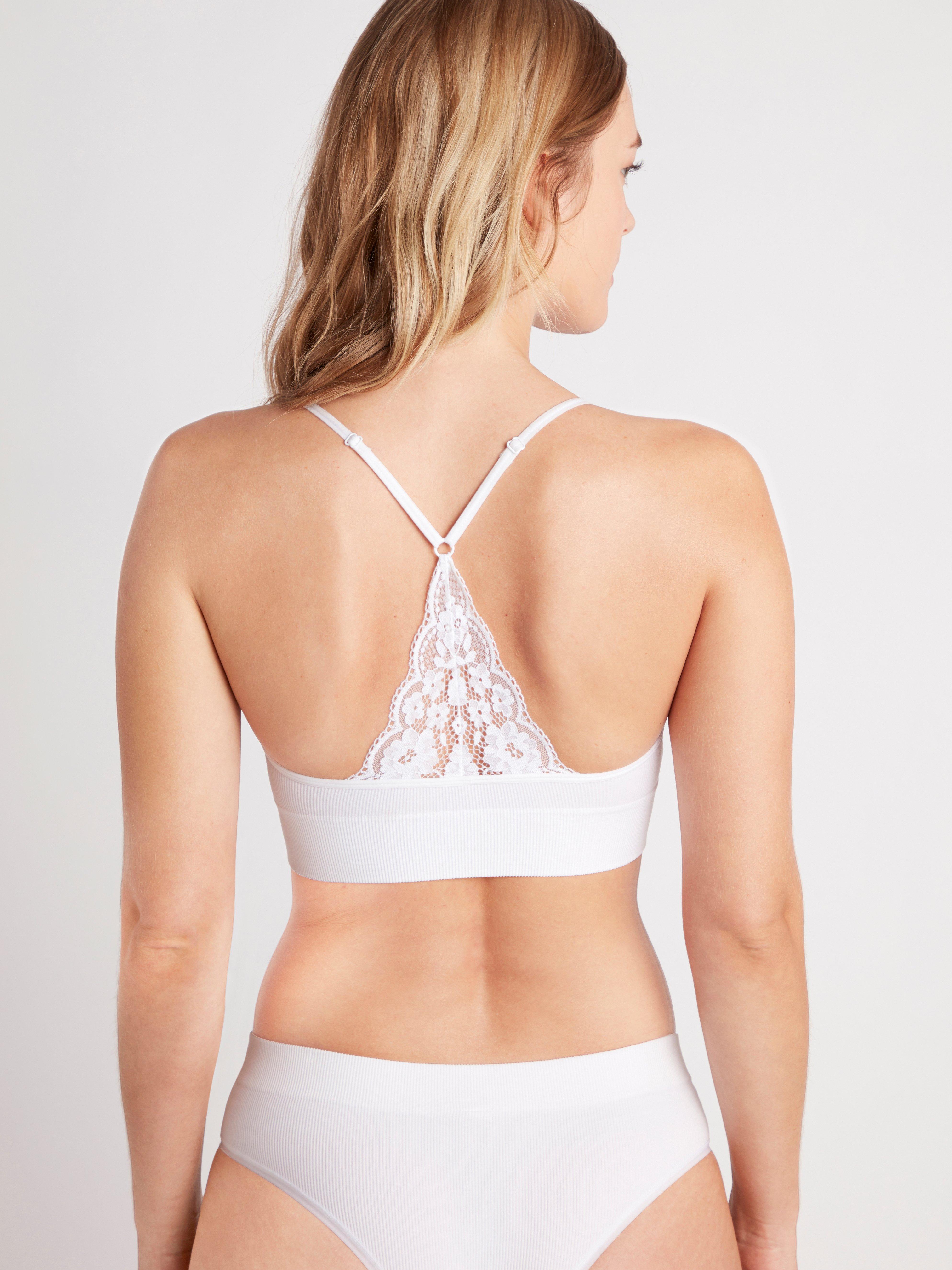 White lace back bra store