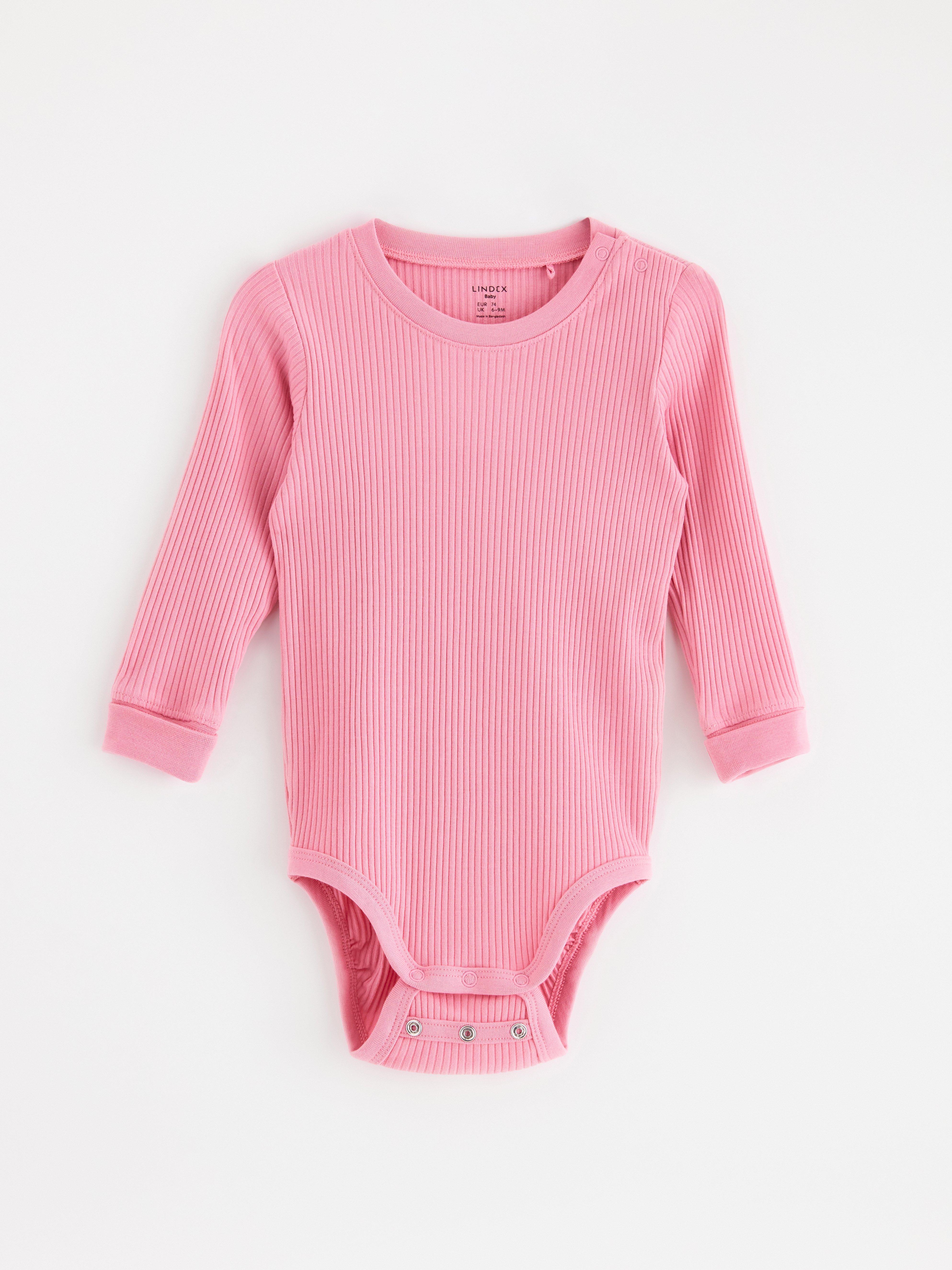 Ribbed bodysuit with long sleeves | Lindex