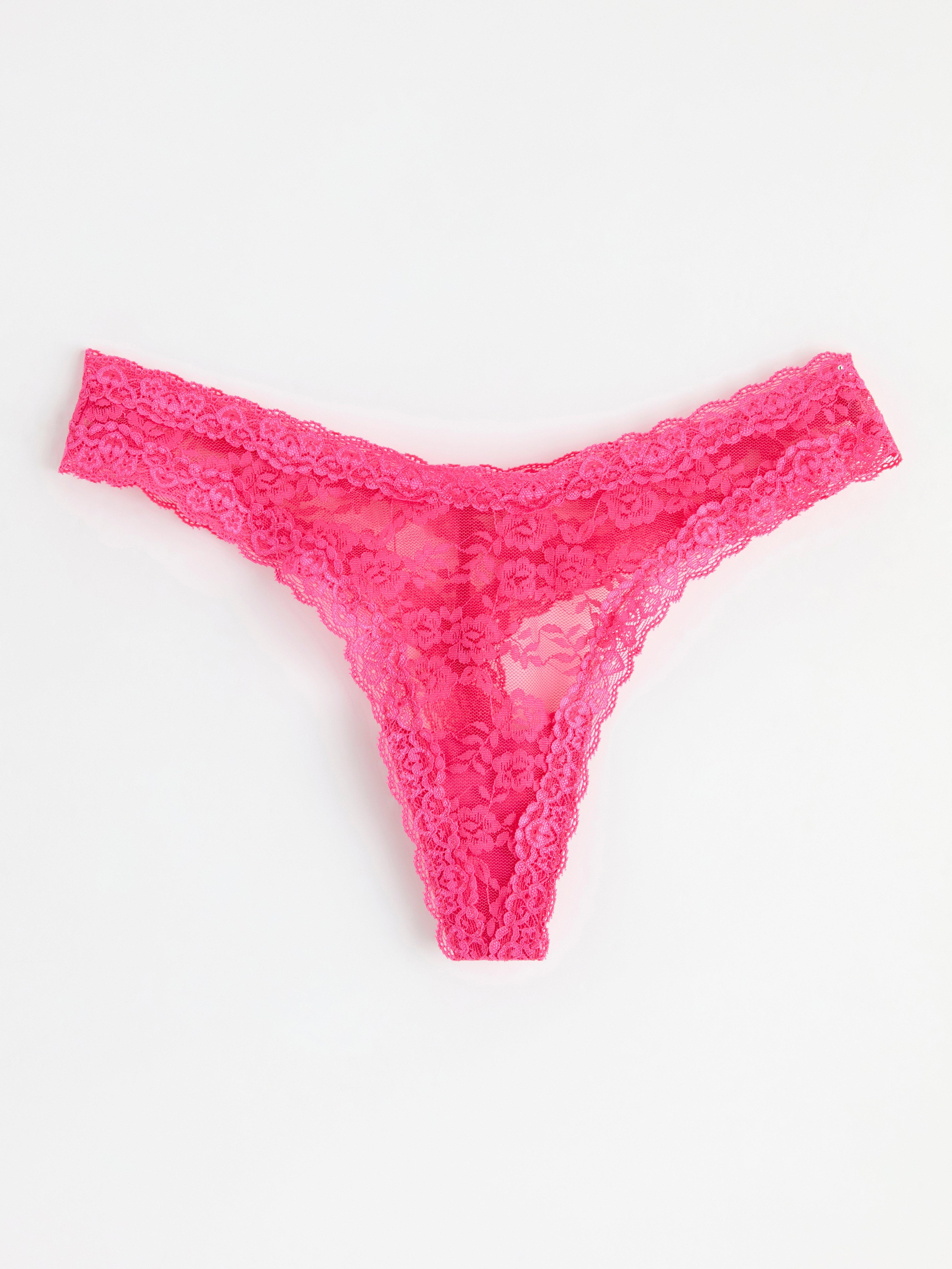 Thong low waist high leg cut with lace | Lindex