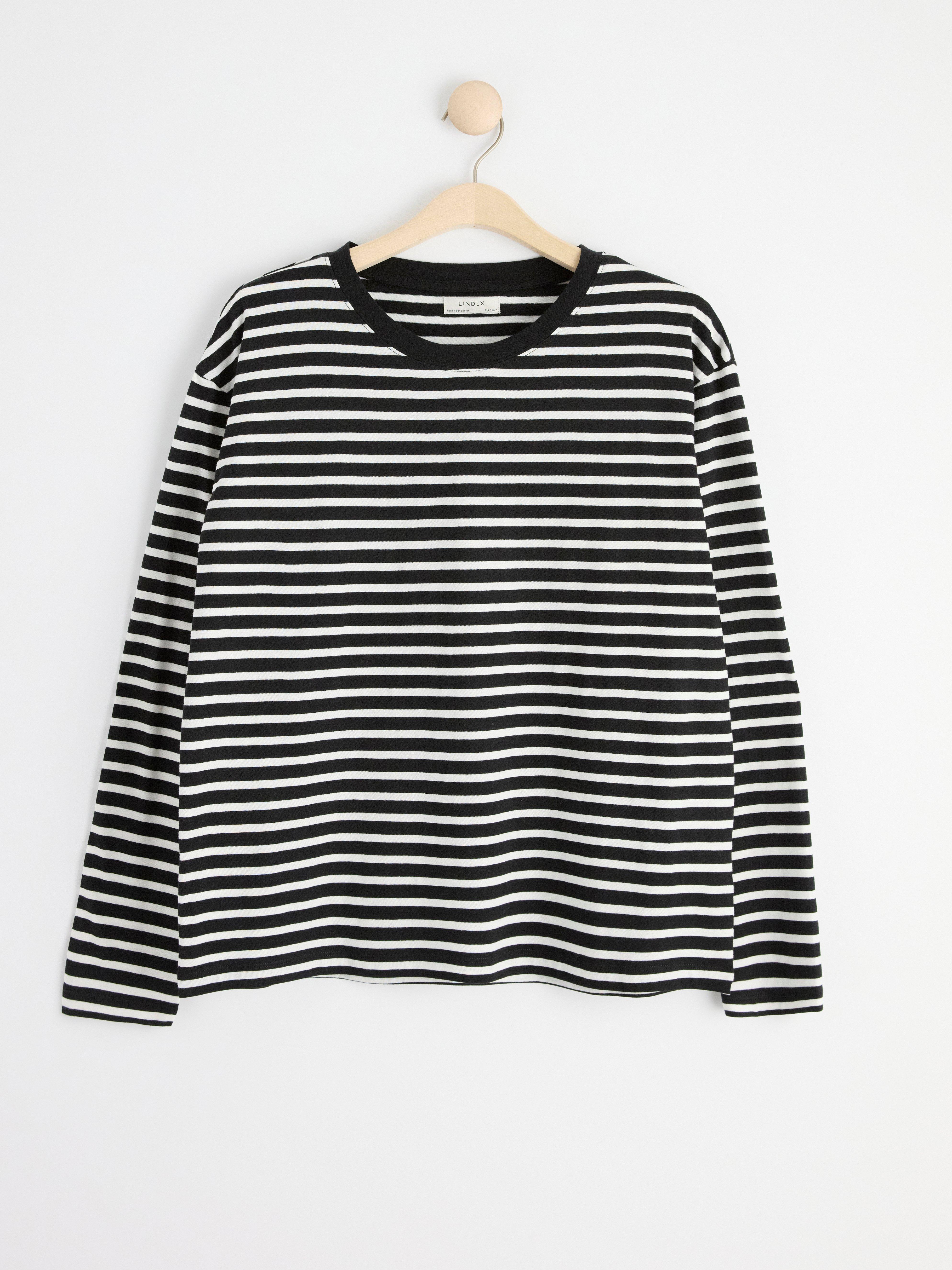 Långärmad randig topp | Lindex