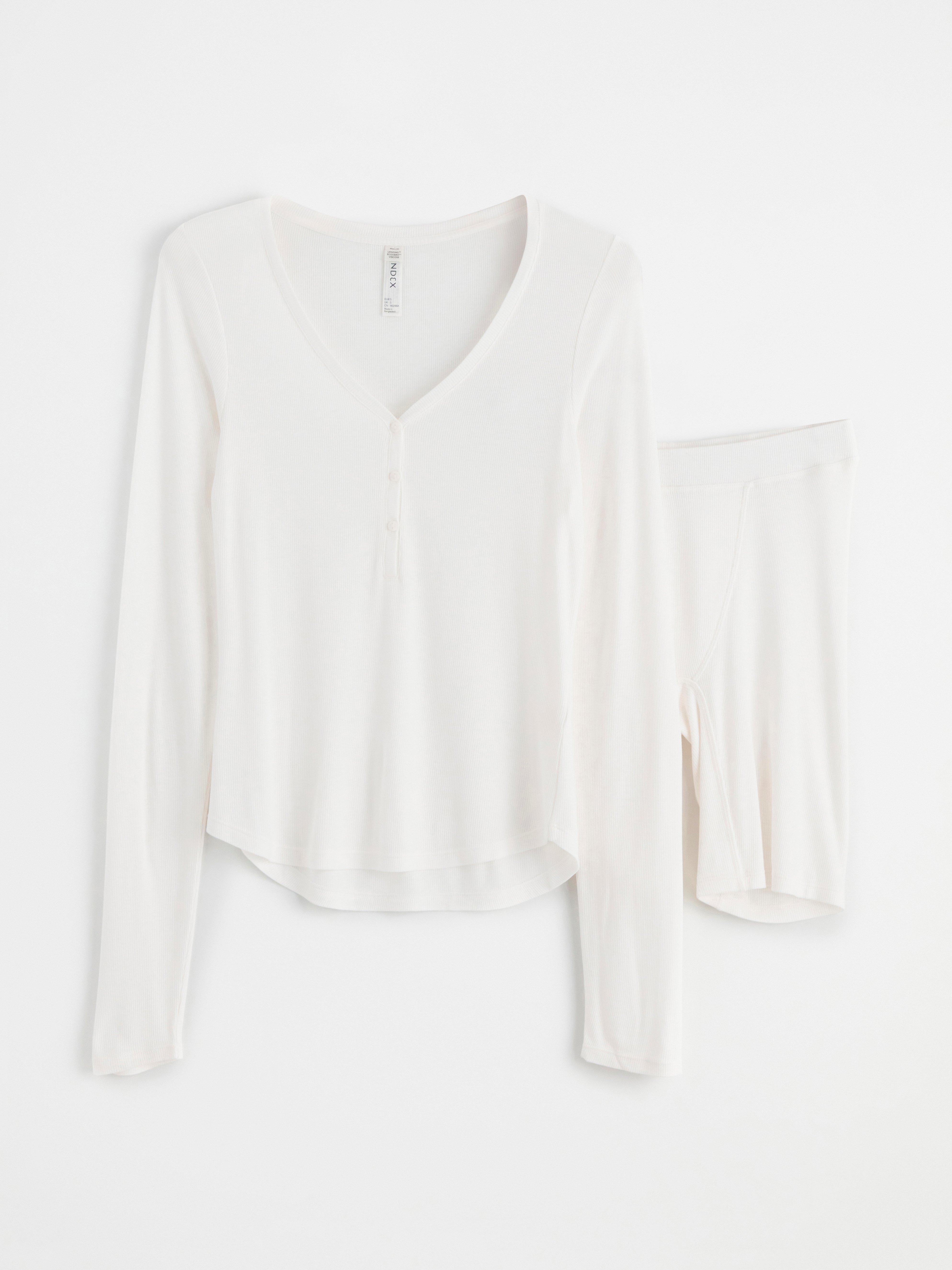 Ribbed pyjama set | Lindex