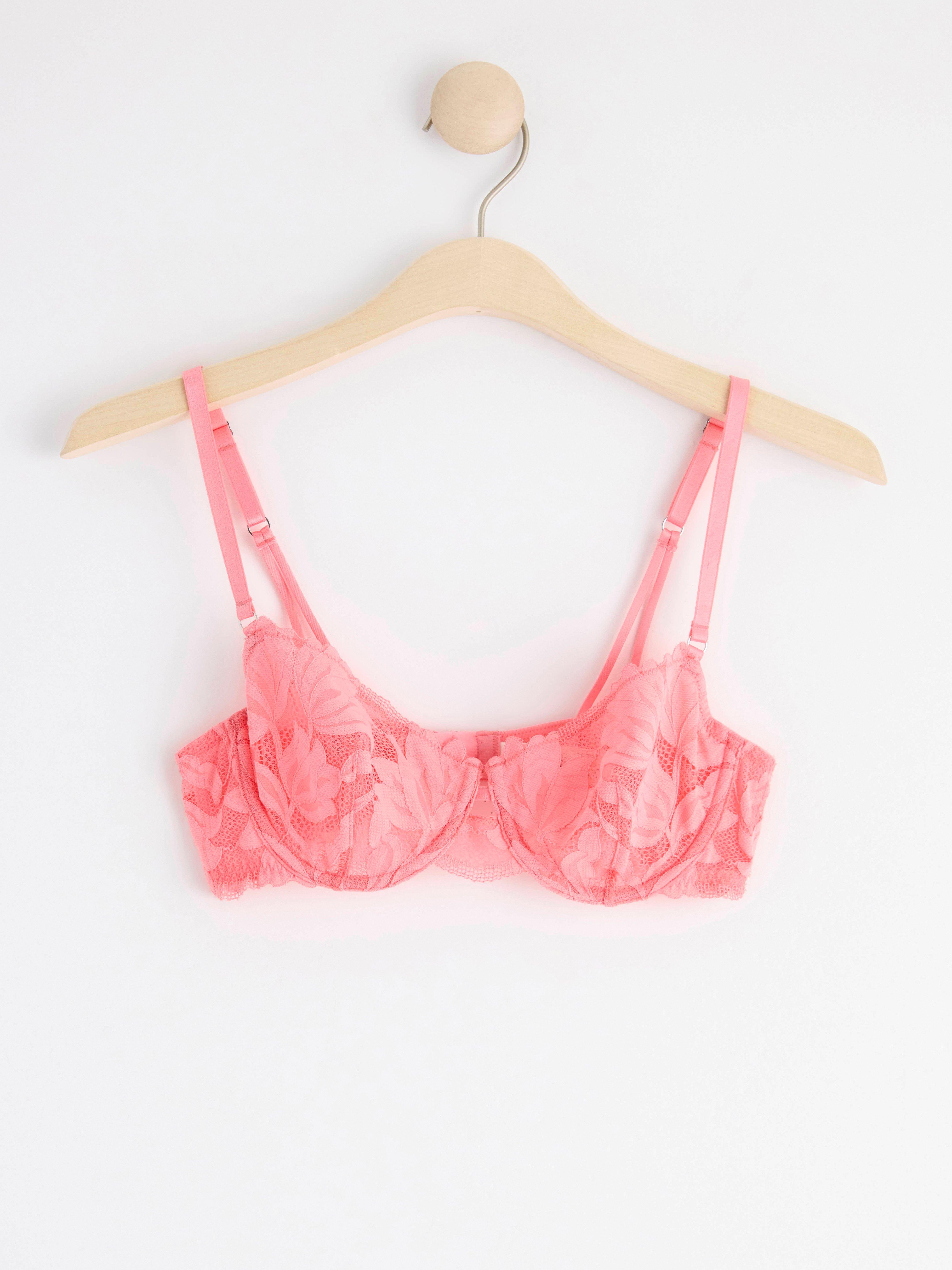 Unpadded bra with mesh and lace | Lindex
