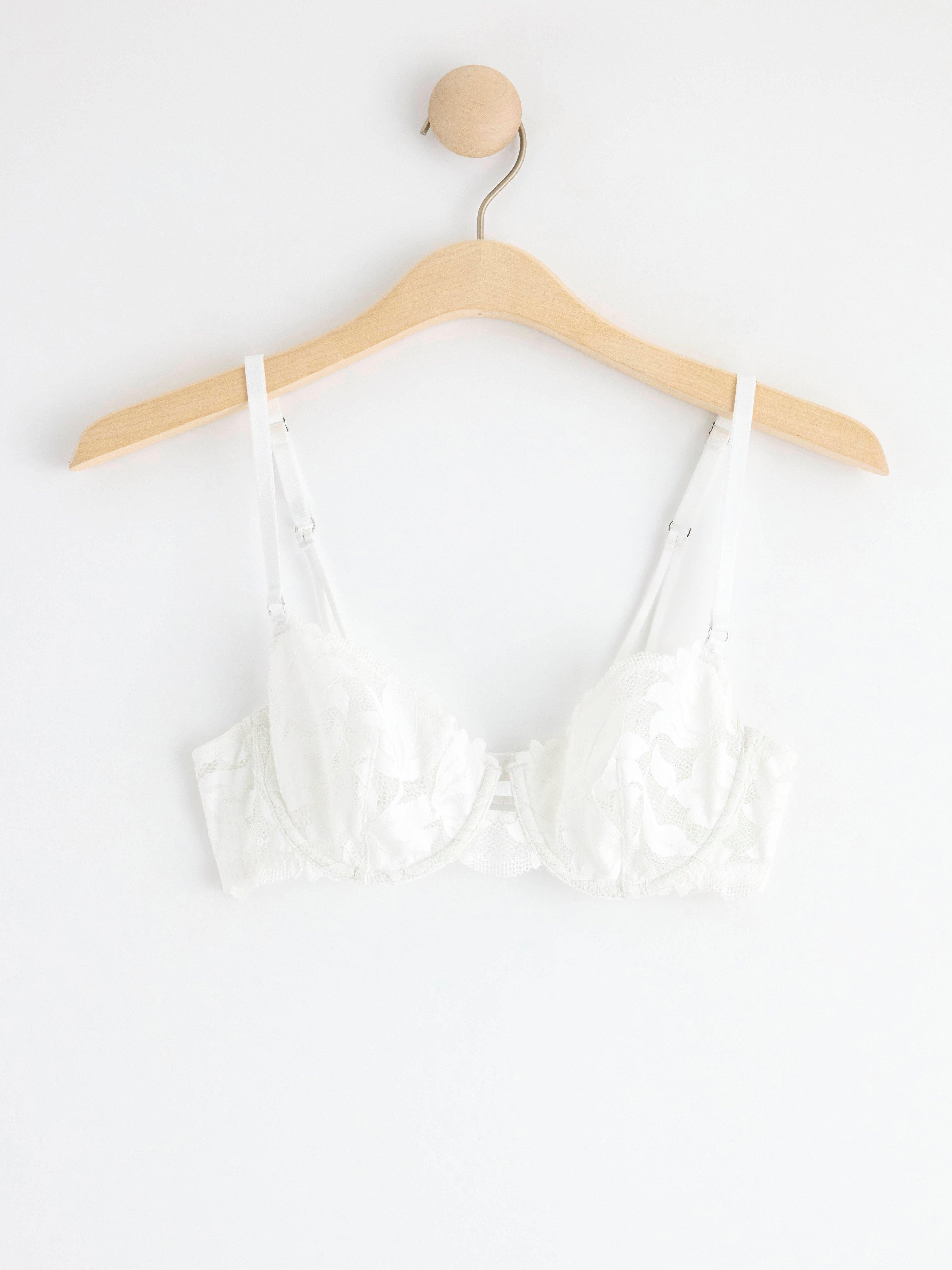 Unpadded bra with mesh and lace | Lindex