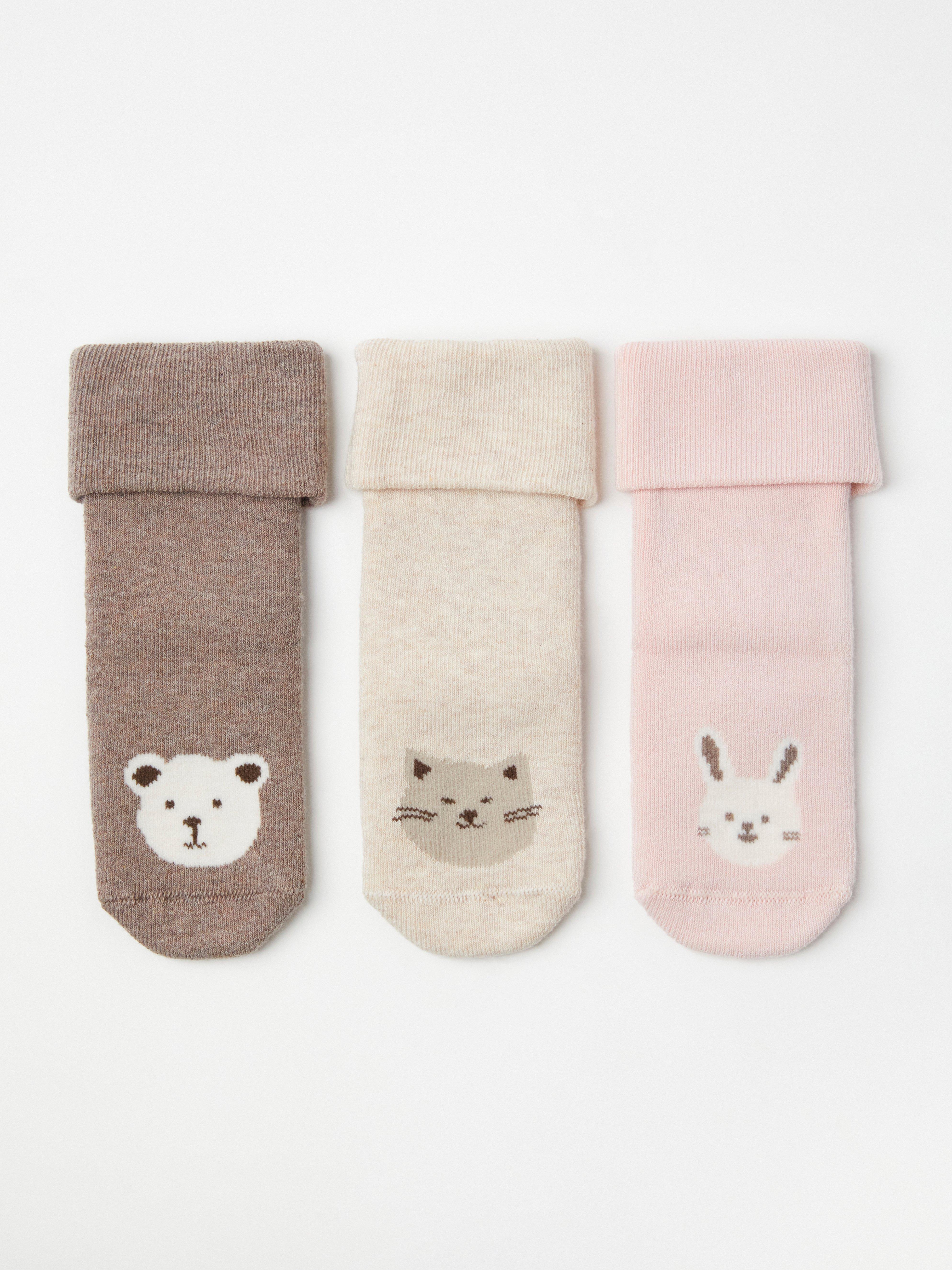 3-pack Terry socks with cats | Lindex