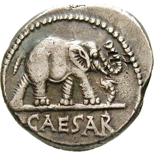 Römische Republik Denar 49-48 v. Chr. Julius Caesar "Elefant" | MDM