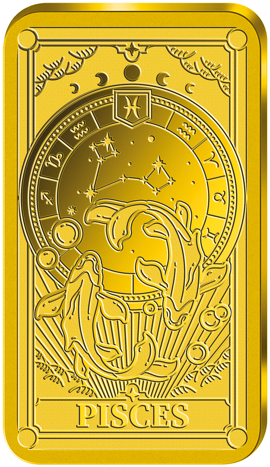 Die Sternzeichen-Gold-Barrenmünze "Fische/Pisces"