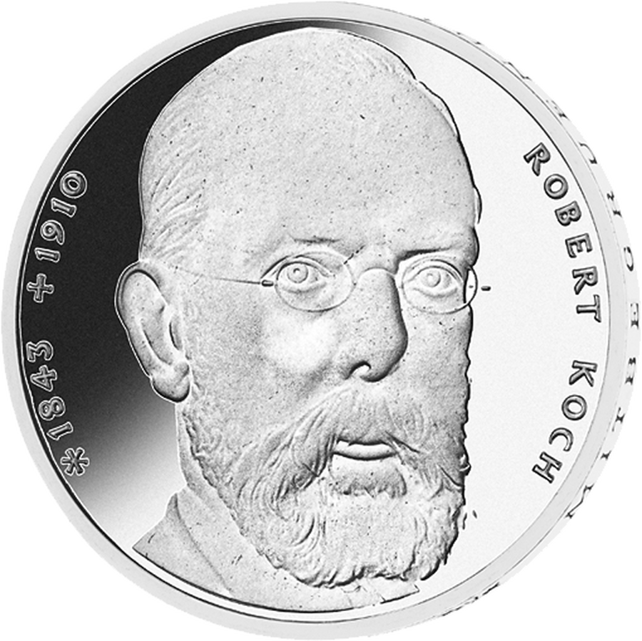 1993 - 10 DM Silber-Gedenkmünze "Robert Koch" - "Polierte Platte" (PP)