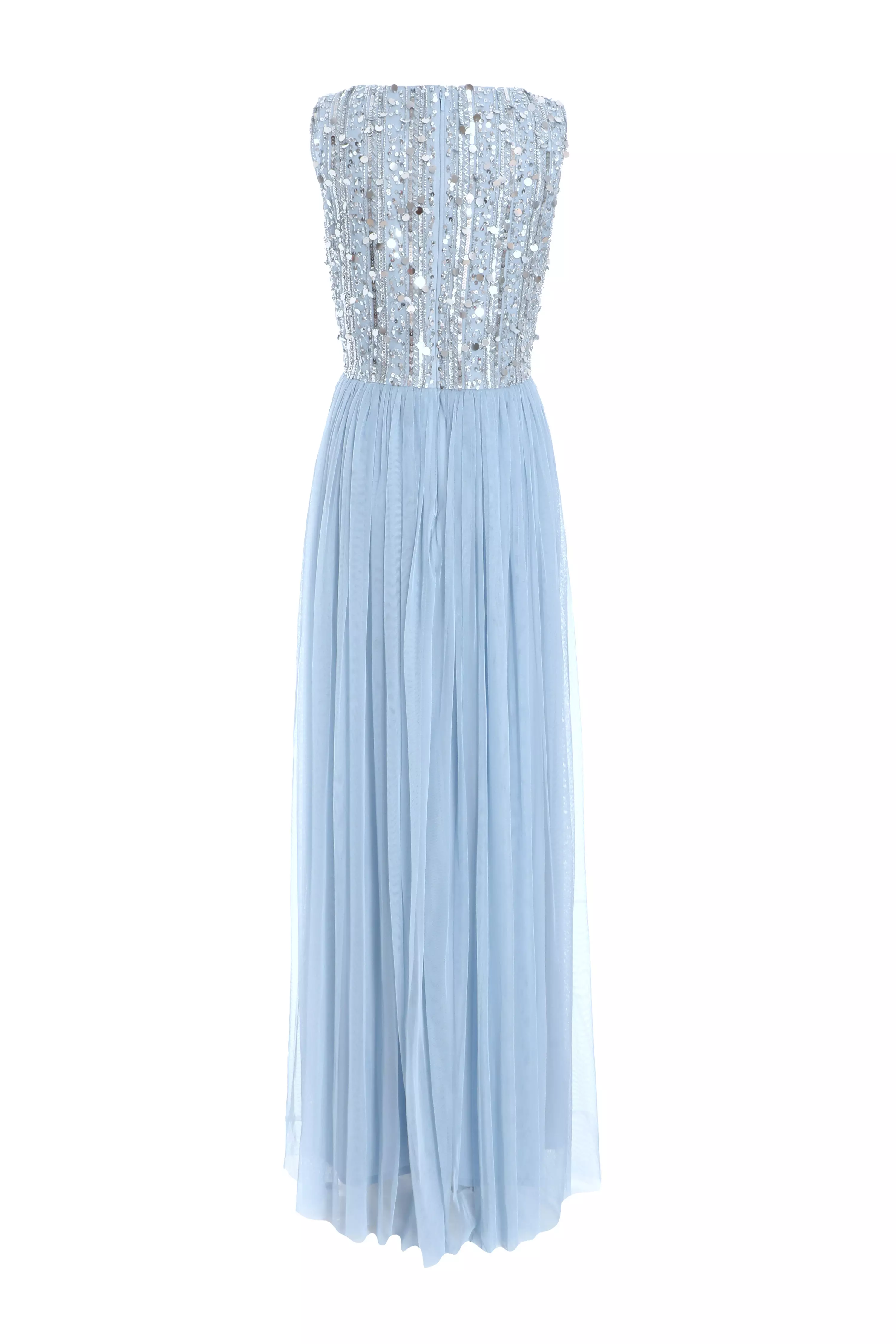 Light Blue Embellished Wrap Maxi Dress - QUIZ Clothing