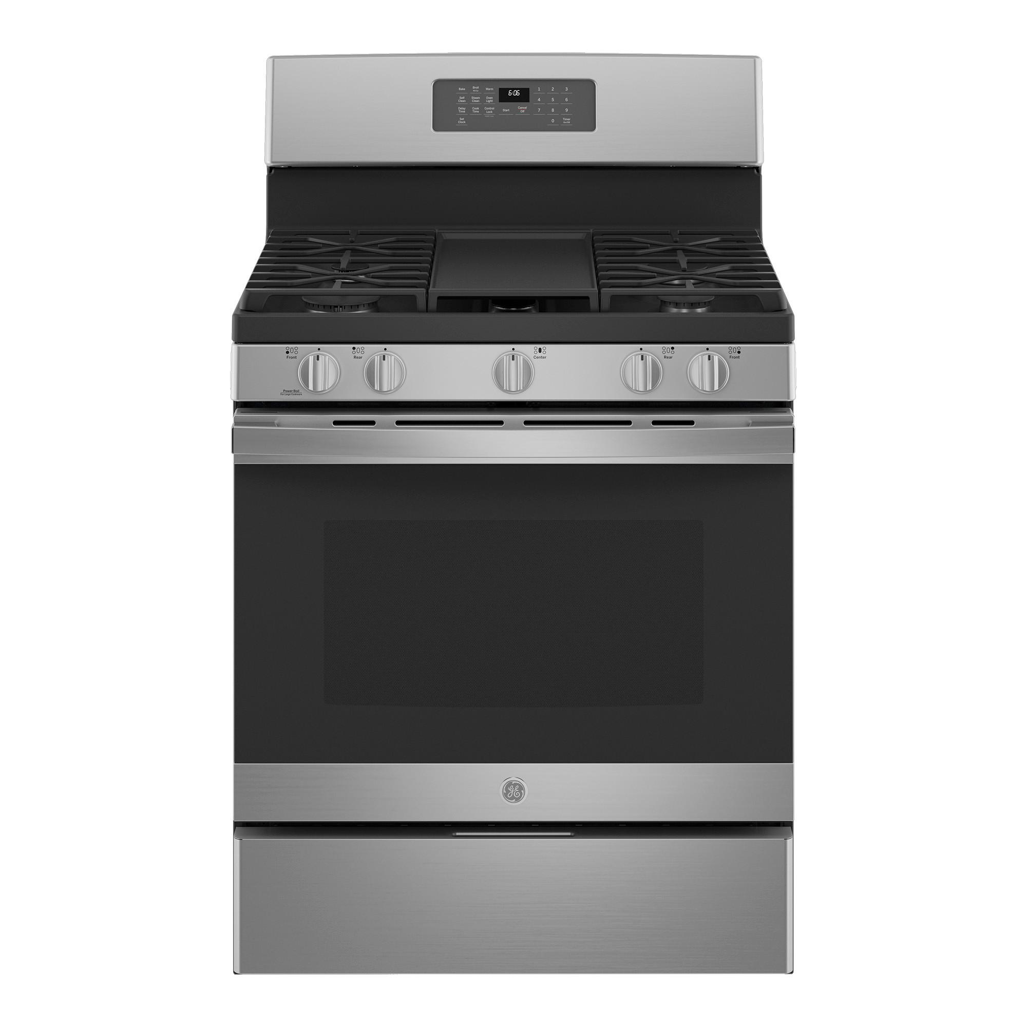 Rent to Own GE 5.0 cu. ft. Self Clean 5 Burner Gas Range - Stainless ...