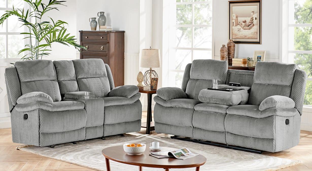 Rent to Own H317 Smokey Reclining Glider Loveseat at Aaron's today!