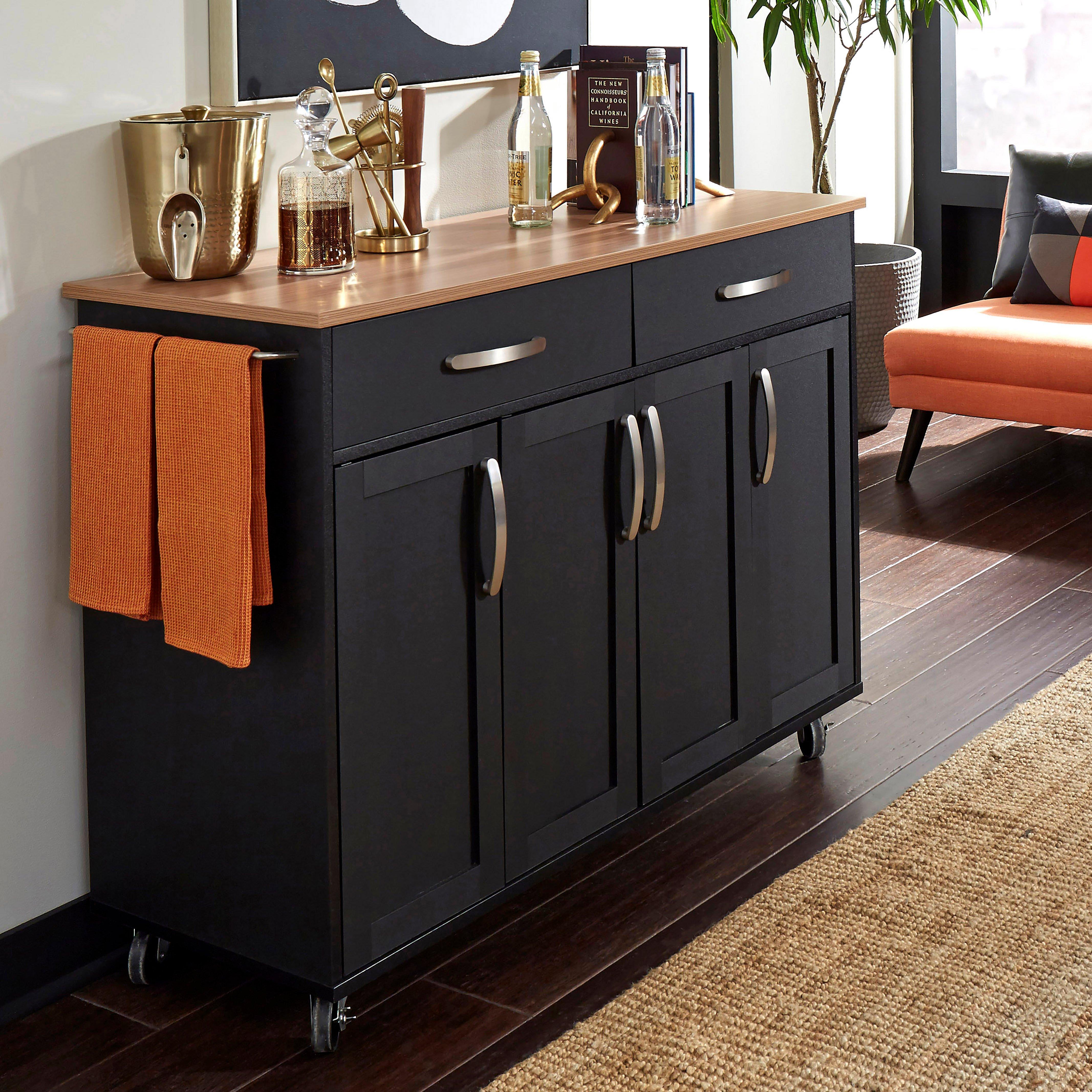Rent to Own Homestyles Storage Plus Kitchen Cart, Black at Aaron's today!