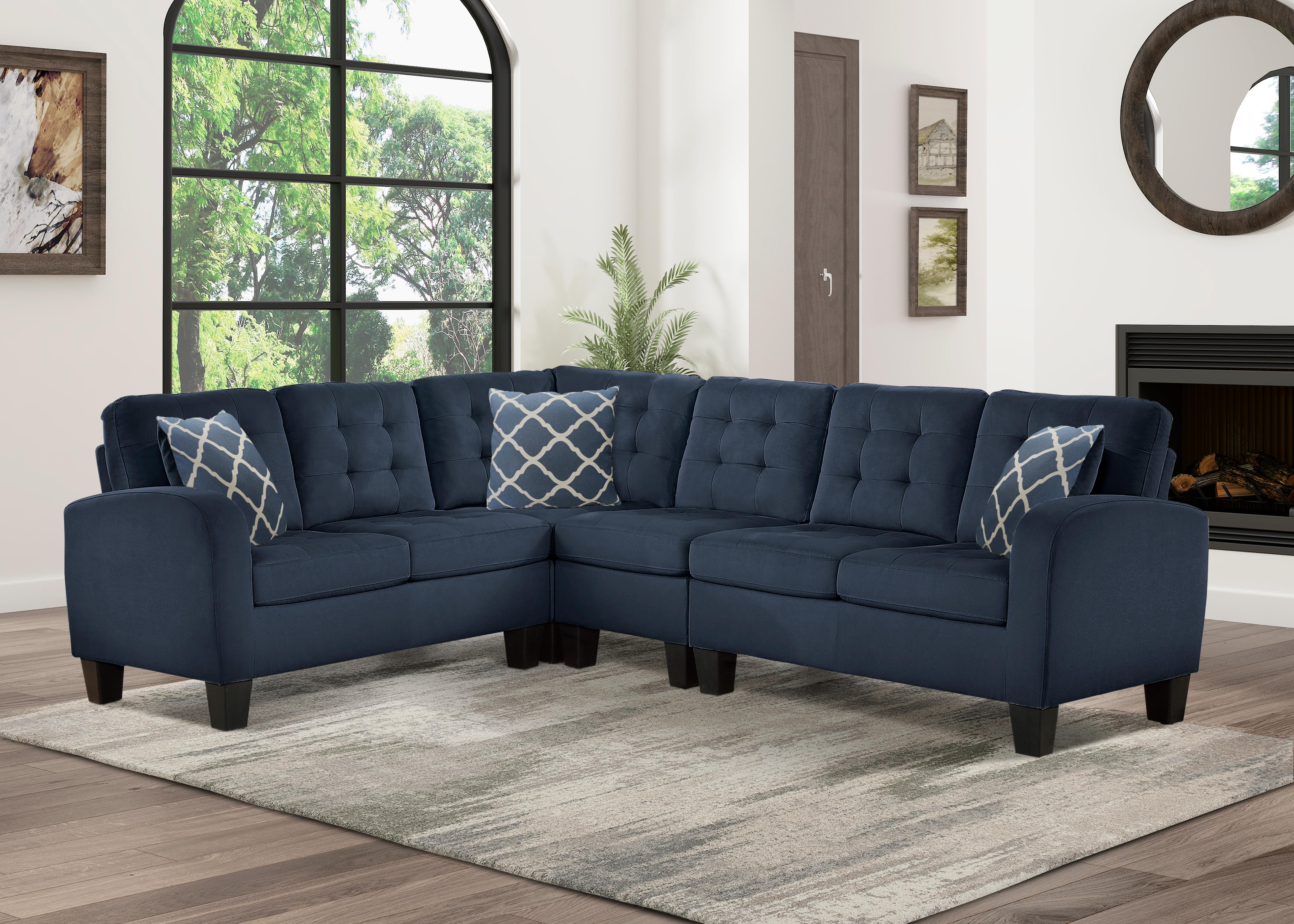 Rent to Own Mazin 4 - Piece Sinclair Sectional - Navy at Aaron's today!