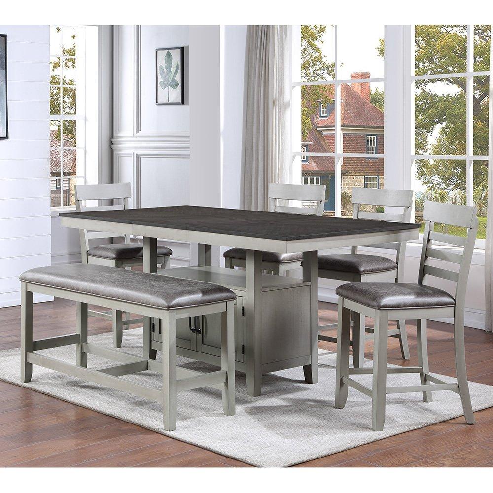 Rent to Own Steve Silver Hyland 6 - Piece Counter Height Dining Set ...