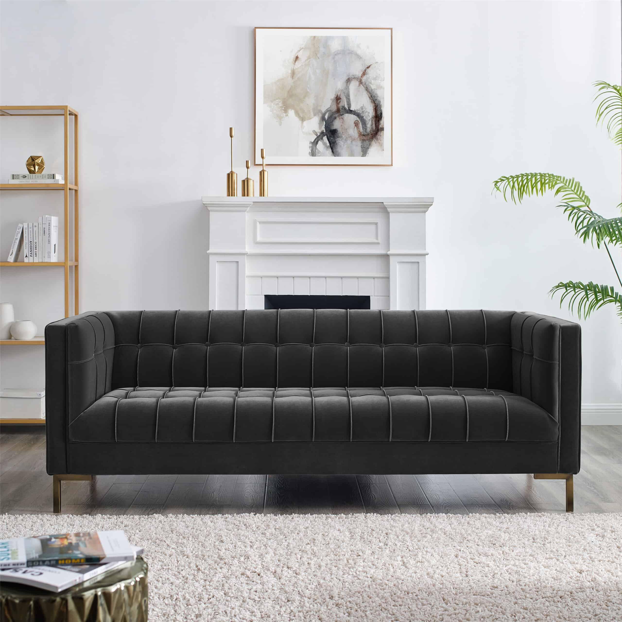 Rent to Own Steve Silver Furniture Isaac Gray Velvet Sofa at Aaron's today!
