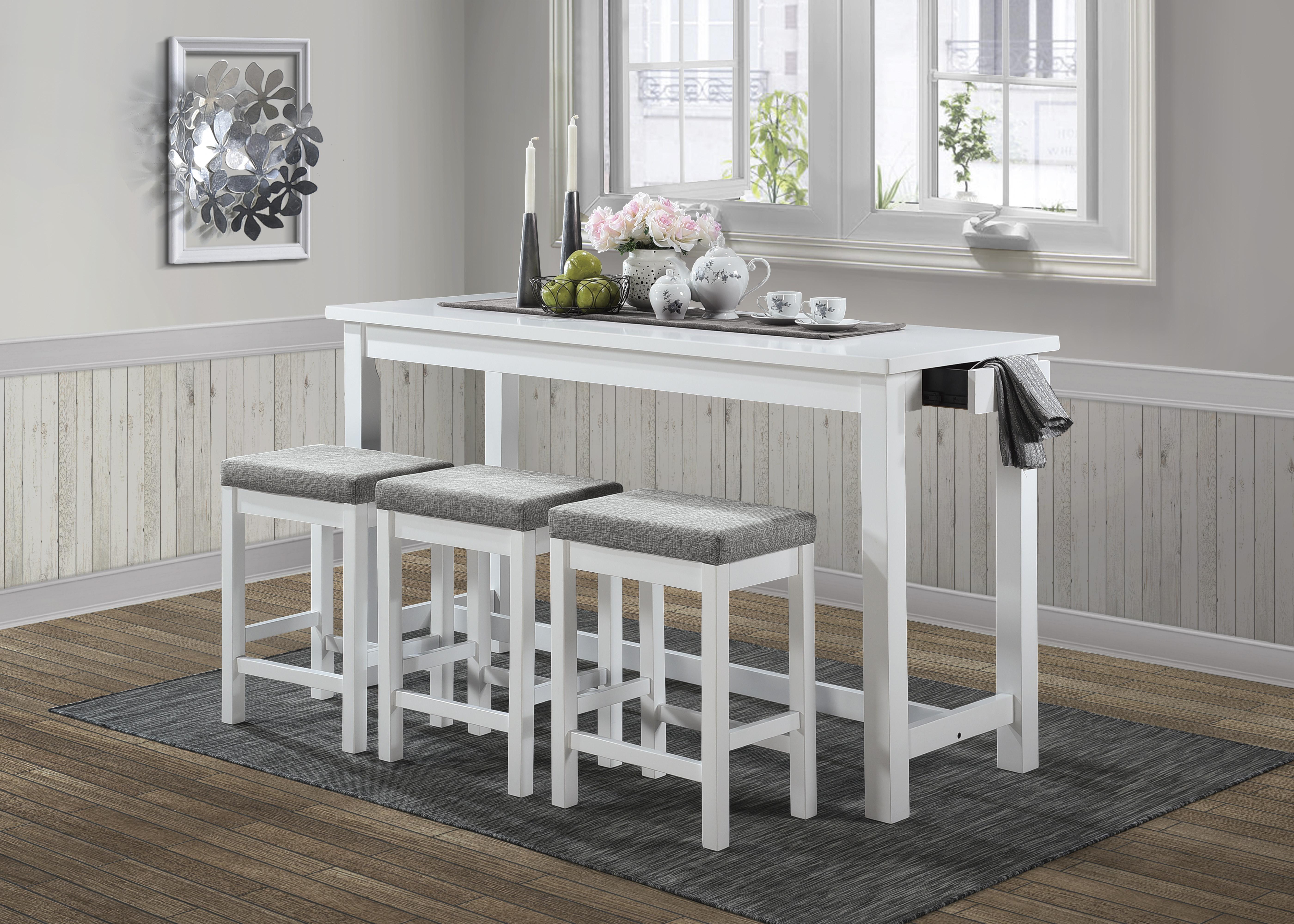 Rent to Own Mazin Connected Table and Stools White at Aaron's today!