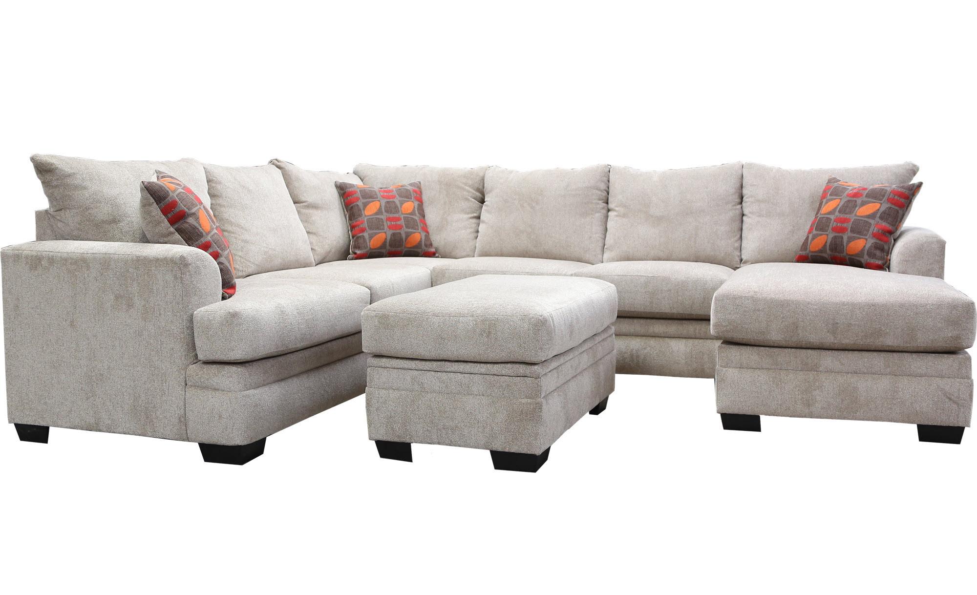 Rent to Own Woodhaven Winterfell Sectional with Chaise & Ottoman at ...