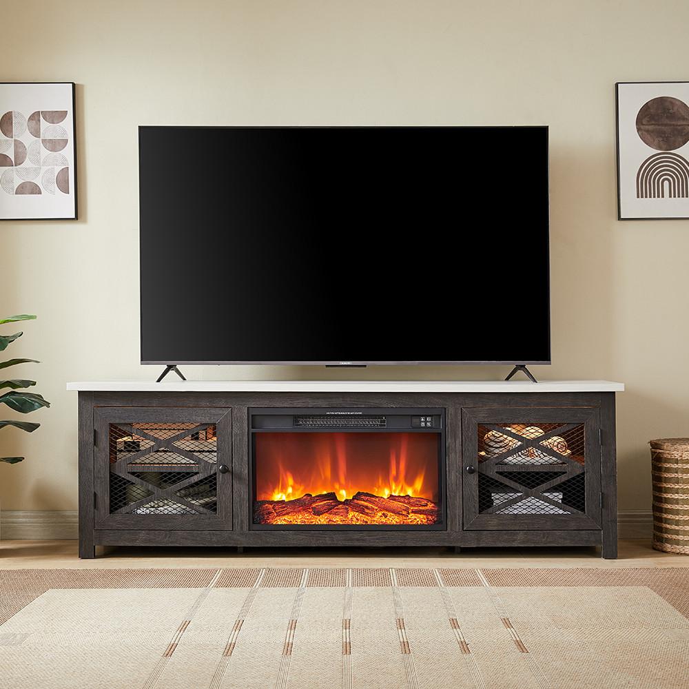 Rent to Own Living Essentials Wilson Unfold 72" TV Stand with Fireplace ...