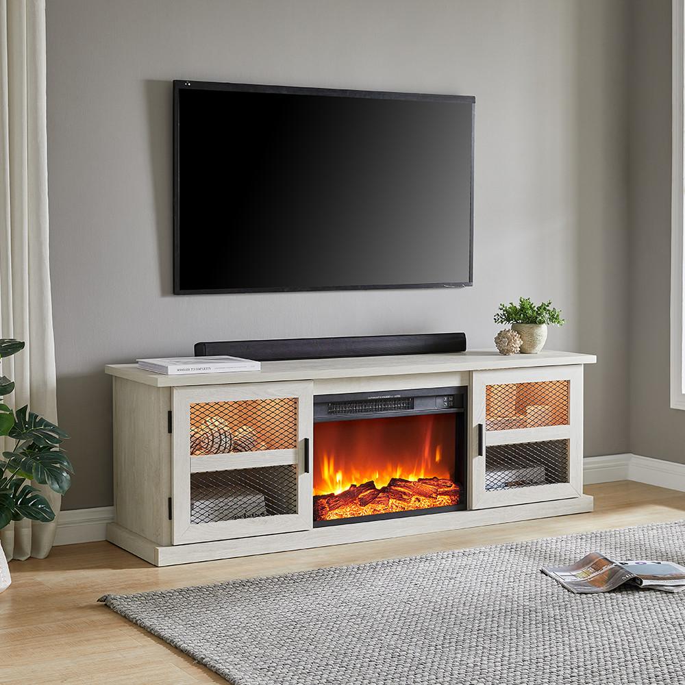 Rent to Own Living Essentials Elliot Unfold 62" TV Stand with Fireplace ...