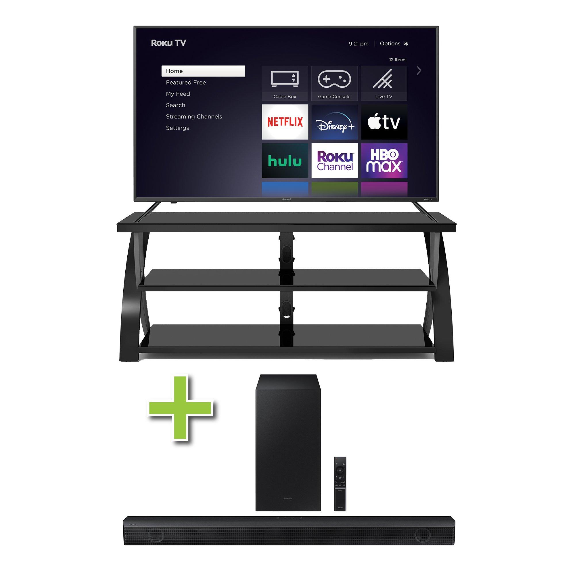 Rent to Own Element Electronics 50" Element TV w/ Soundbar & TV Stand ...