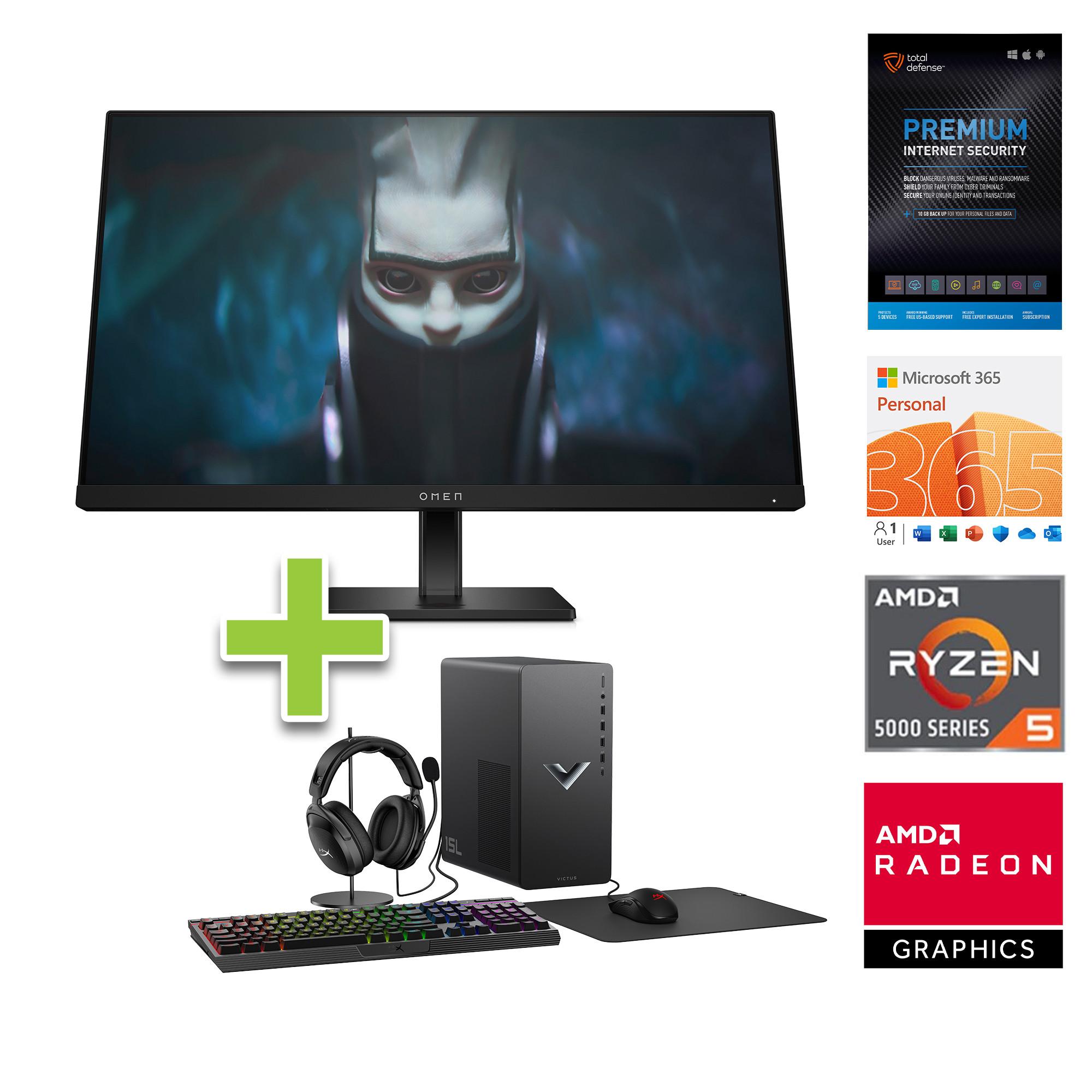 Rent to Own HP Victus Gaming Desktop with 24" Monitor,Total Defense ...