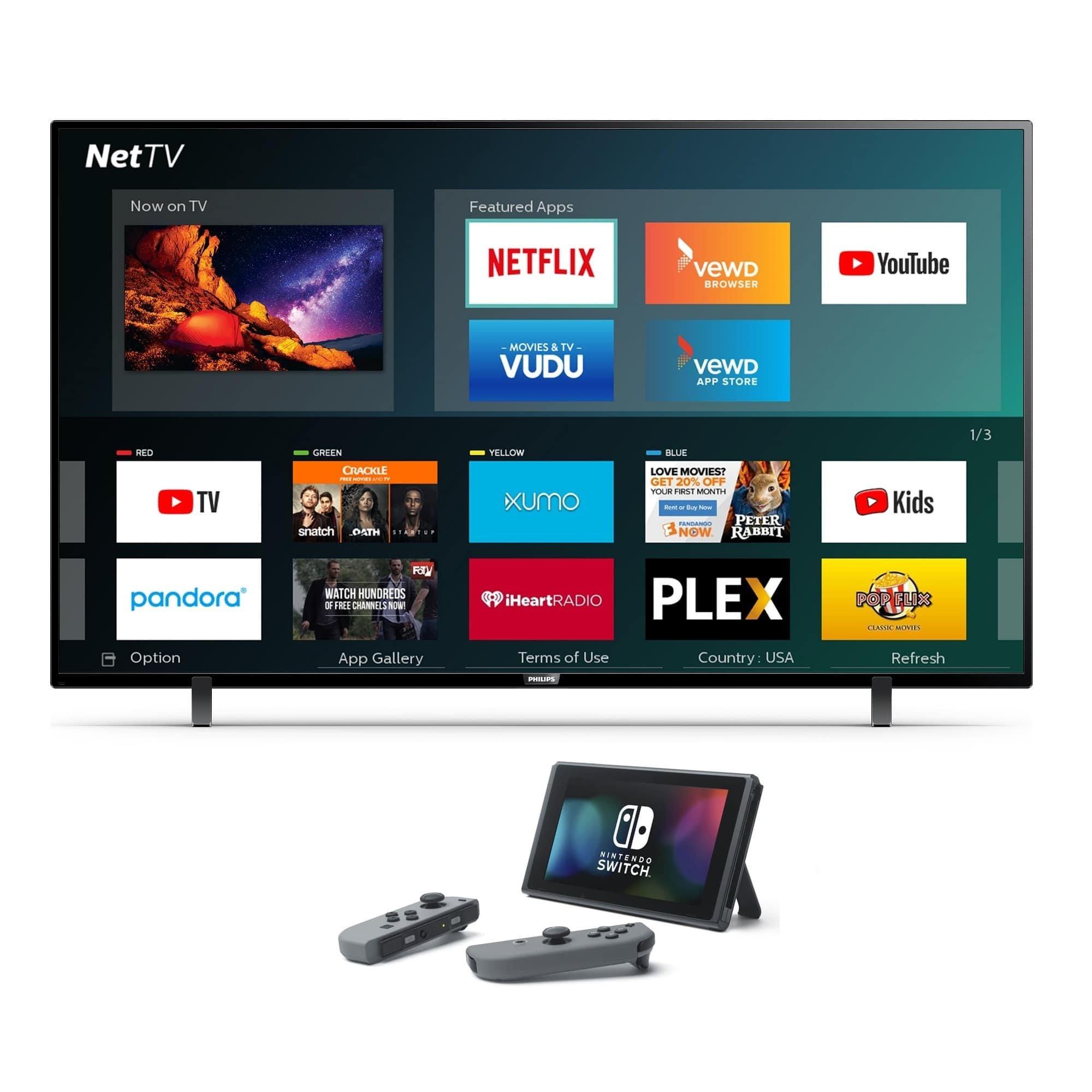 Rent to Own Philips 55" Class Smart 4K UHD TV & Nintendo Switch Bundle ...