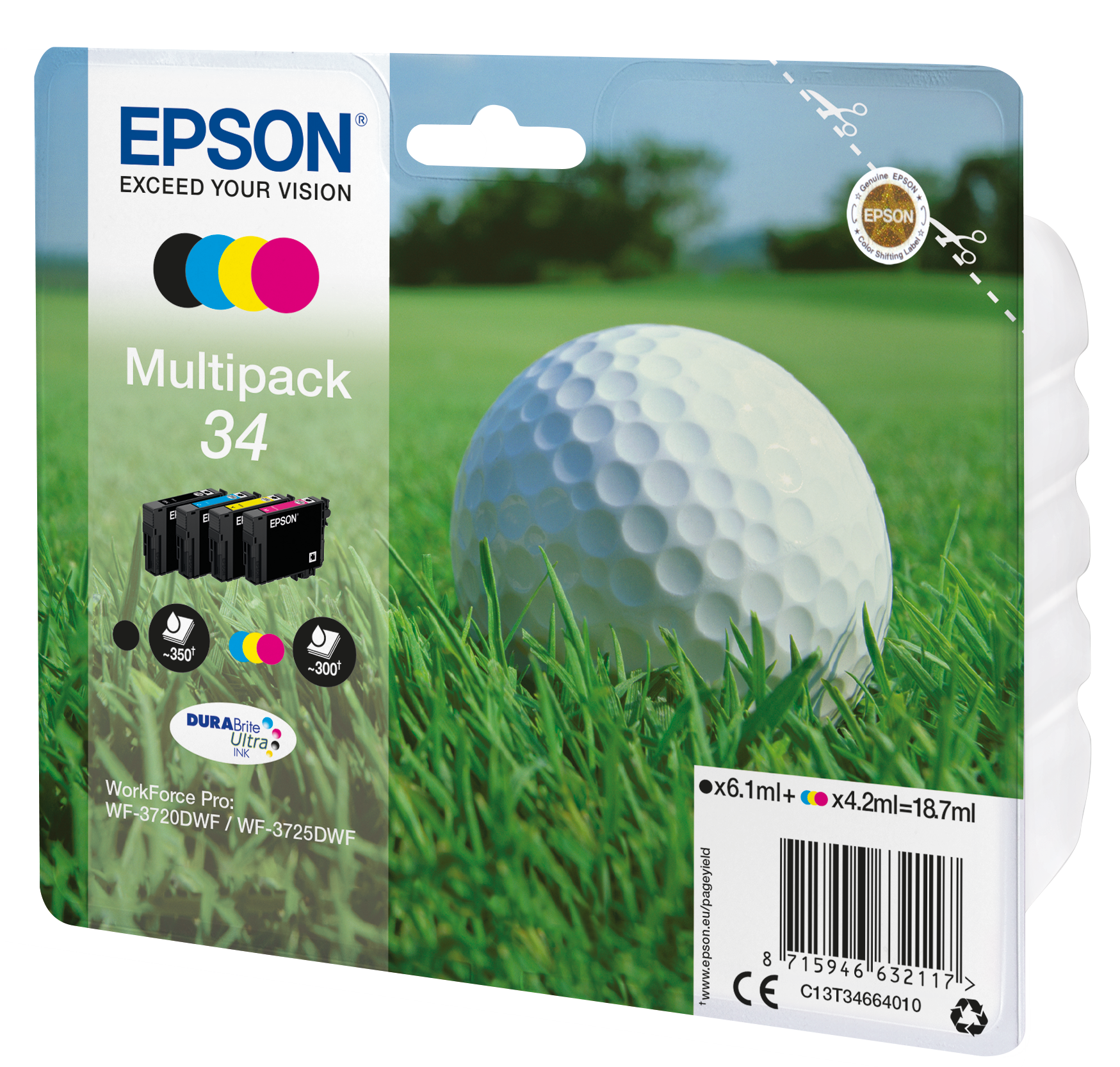 Cerneală 34 Minge de golf DURABrite Ultra – pachet de cartușe 4 culori ...