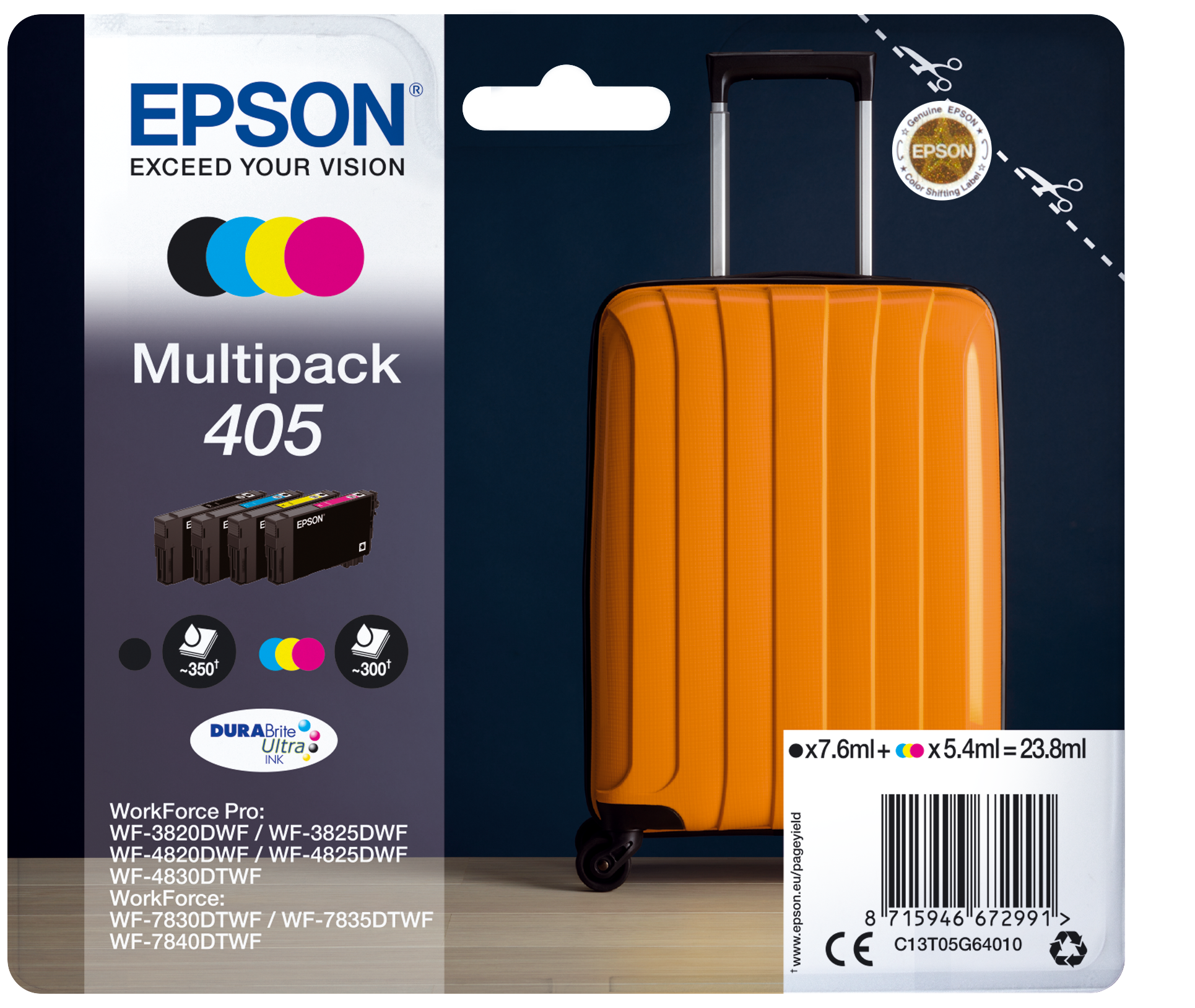 405 Suitcase DURABrite Ultra Multipack 4-colours Ink | Ink Consumables ...