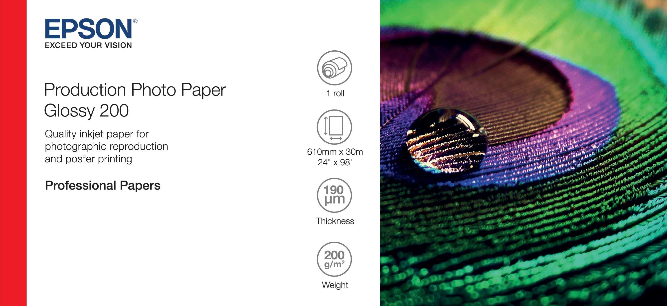 Production Photo Paper Glossy 200 24" x 30m | Paper and Media | Ink ...
