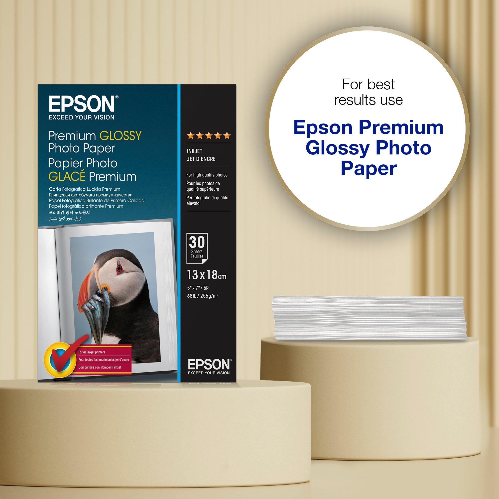 Epson Premium Glossy Photo Paper 130 x 180mm 255gsm 30 sheets Paper and Media Ink Paper Products Epson United Kingdom