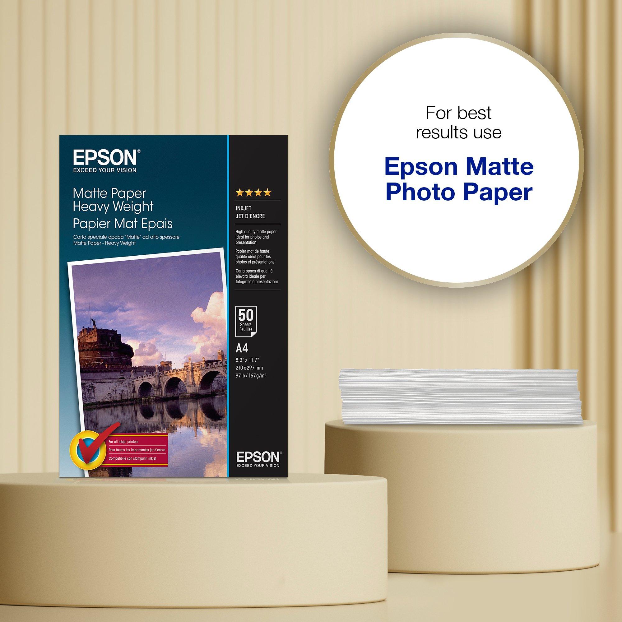 Epson A4 Matte Paper 167gsm 50 sheets Paper and Media Ink Paper Products Epson United Kingdom