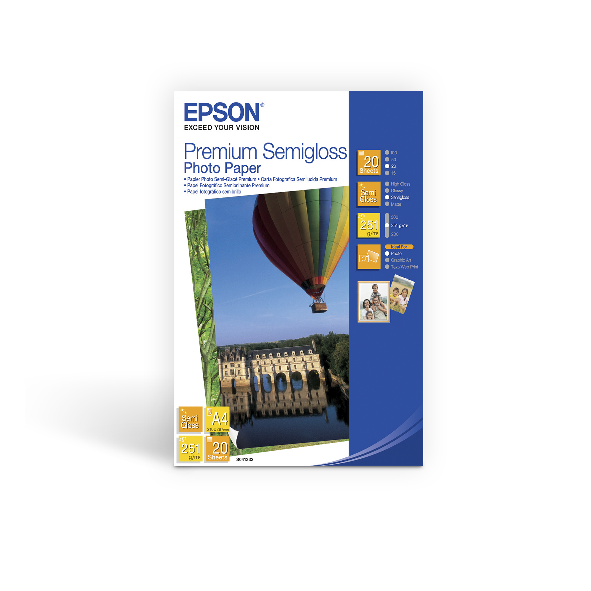 Epson A4 Premium Semigloss Photo Paper 251gsm, 20 sheets | Paper and ...