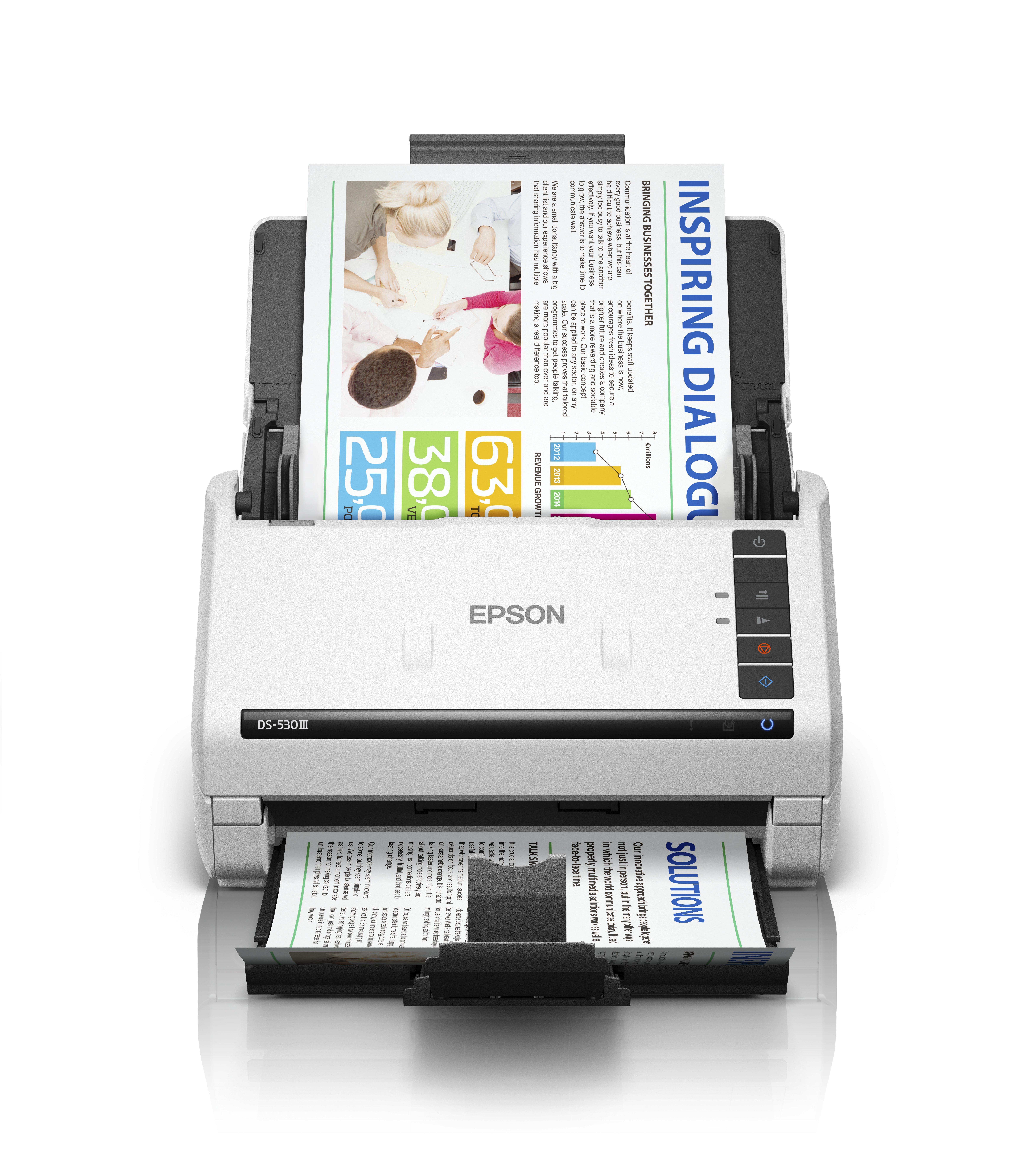 Le scanner recto verso automatique WorkForce DS-530III permet de ...