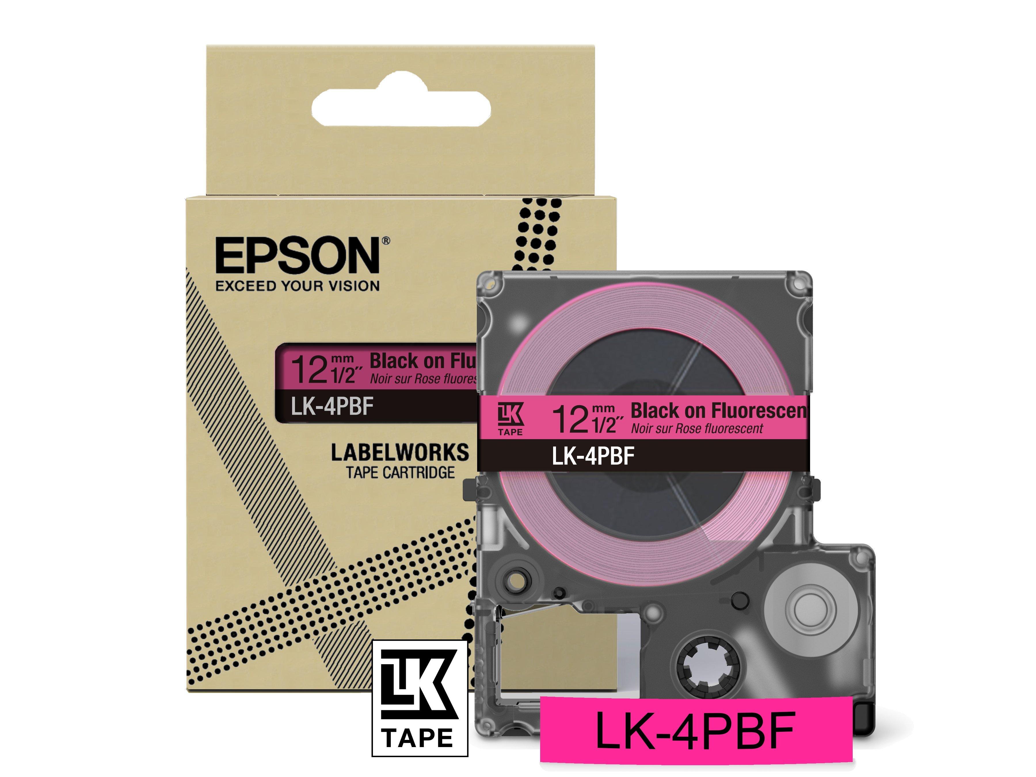 Colour Tape – Fluorescent Pink/Black 12mm(5m) – LK-4PBF | Consumabili ...