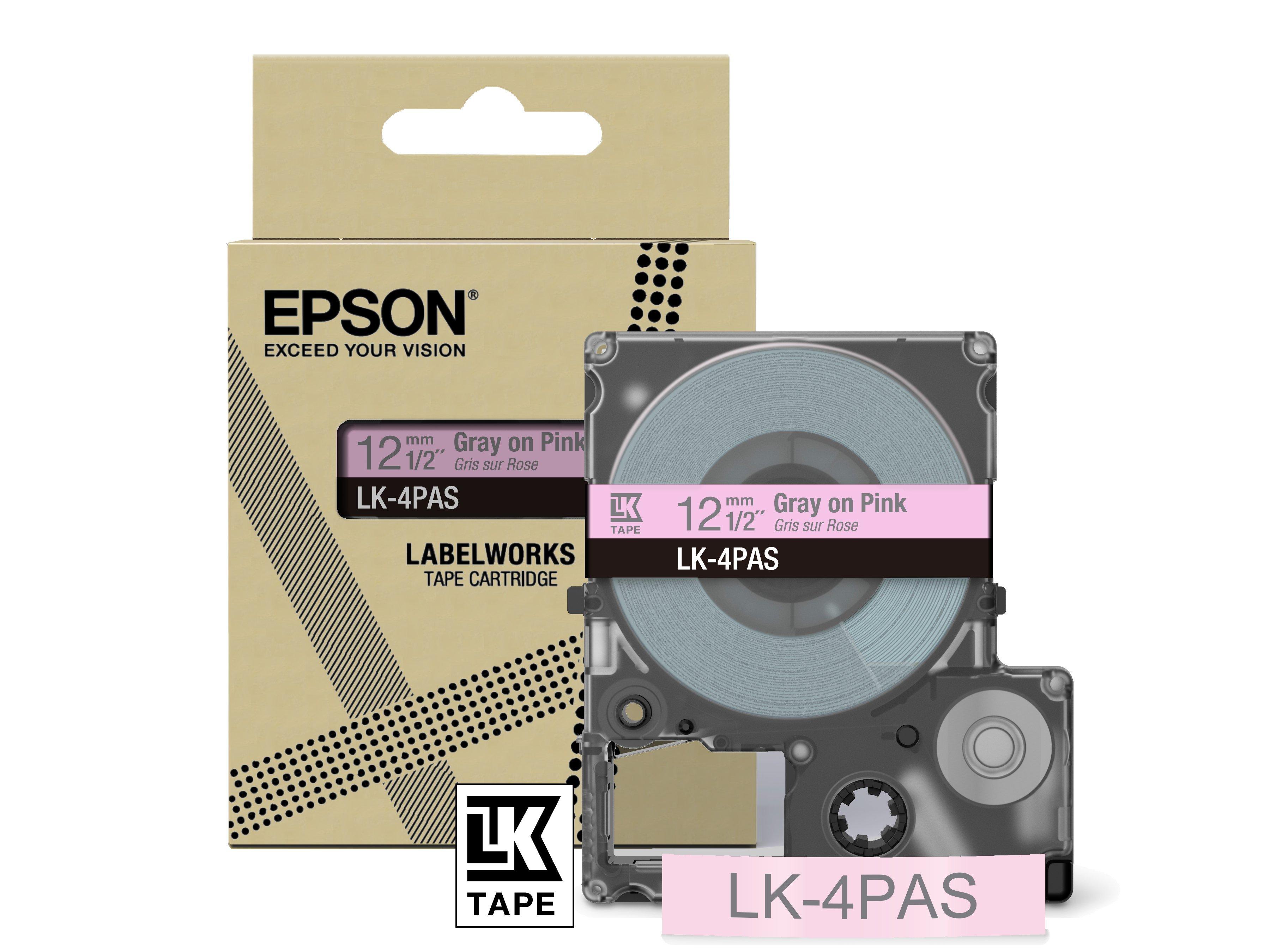 Colour Tape – Pink/Grey 12mm(8m) – LK-4PAS | Verbruiksmaterialen labelprinters | Inkt & papier ...