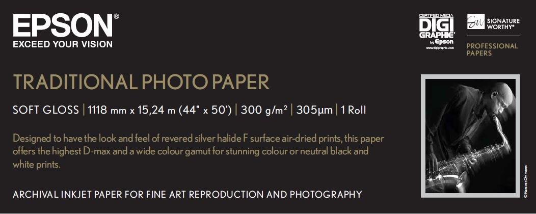 Pap Photo Traditionnel 300g 44" x 15m | Papiers et supports | Encre ...