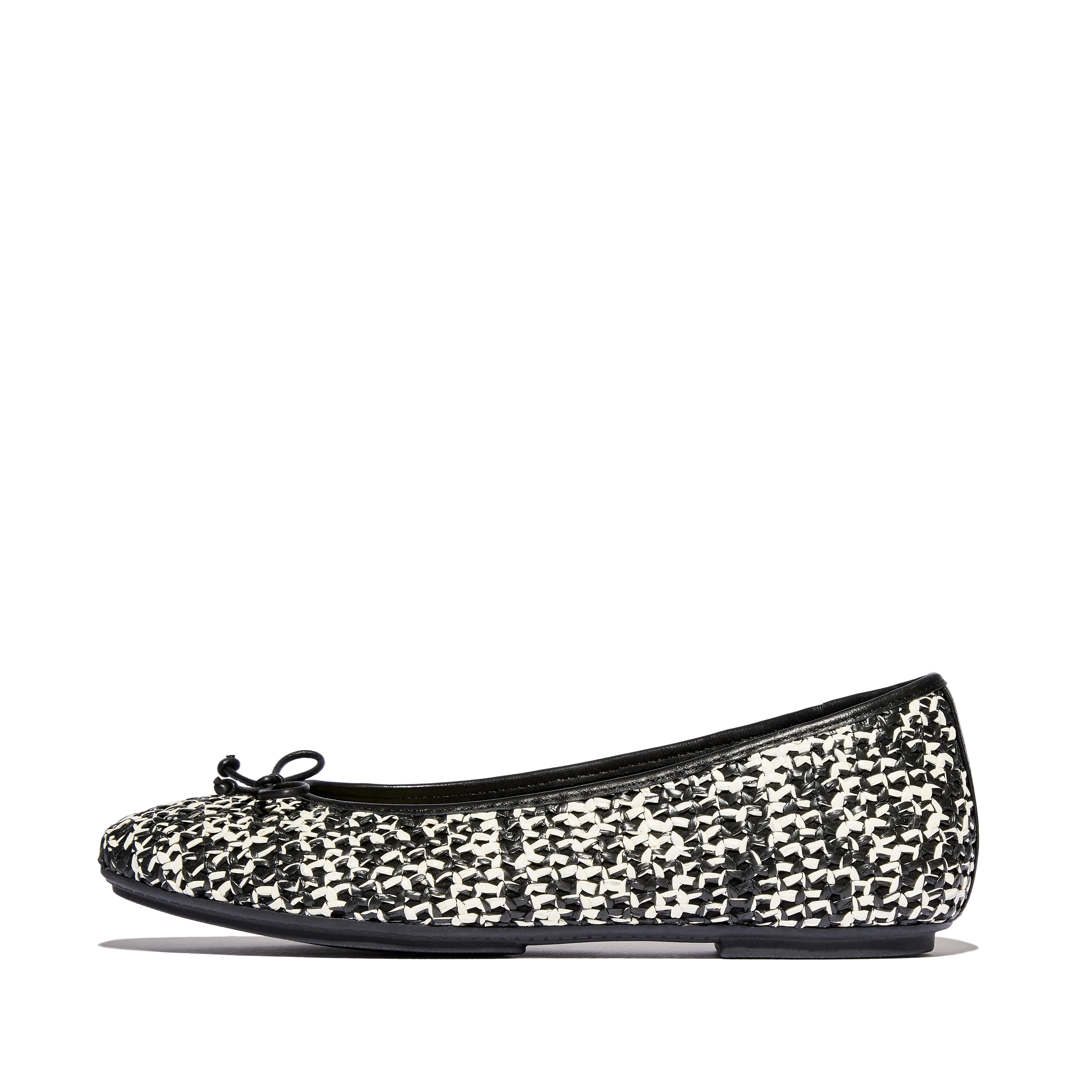 Women's Delicato Faux-Raffia-Leather Ballerinas | FitFlop UK