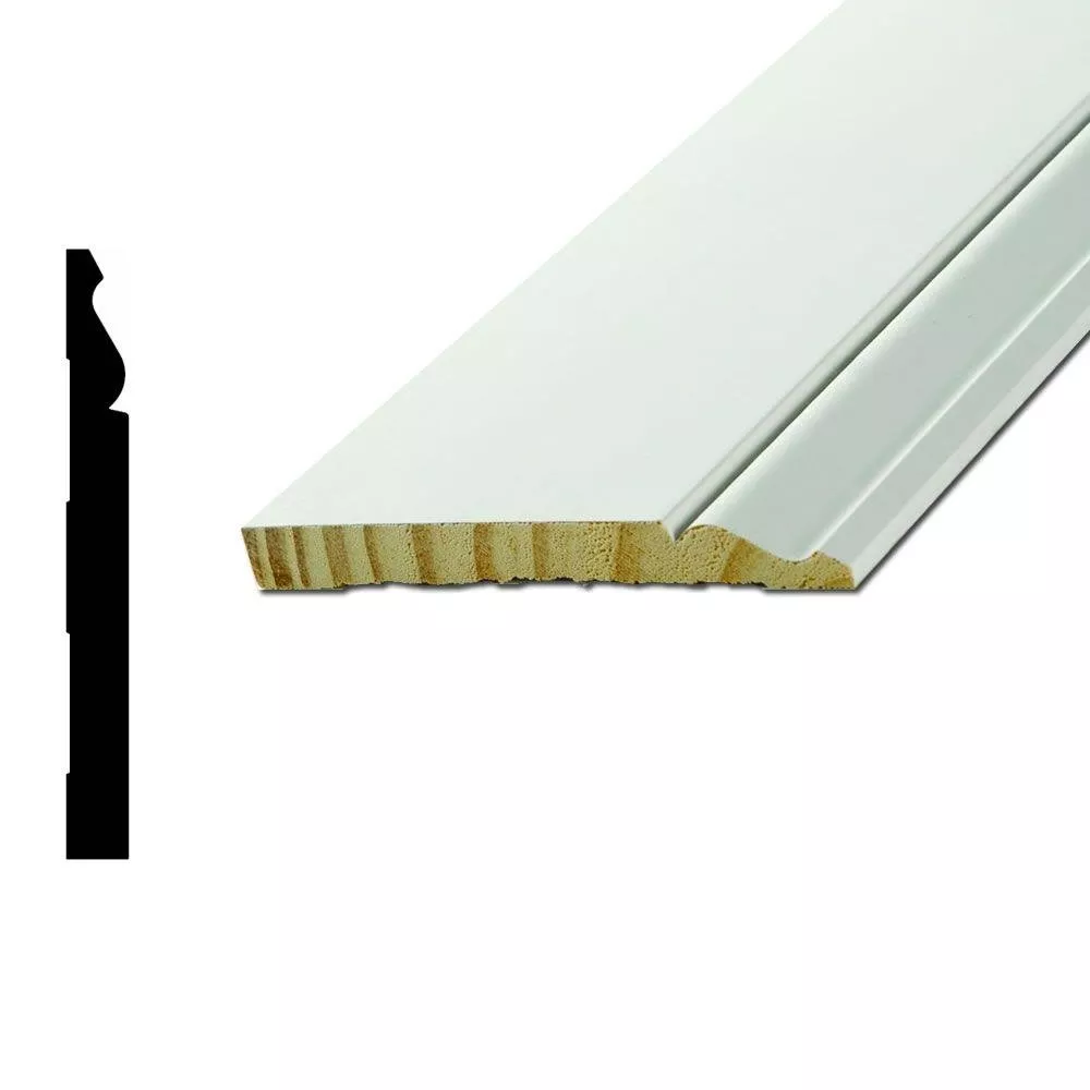 Primed FJ L163E 9/16in. x 5 1/4in. x 12ft. Base | Floor and Decor