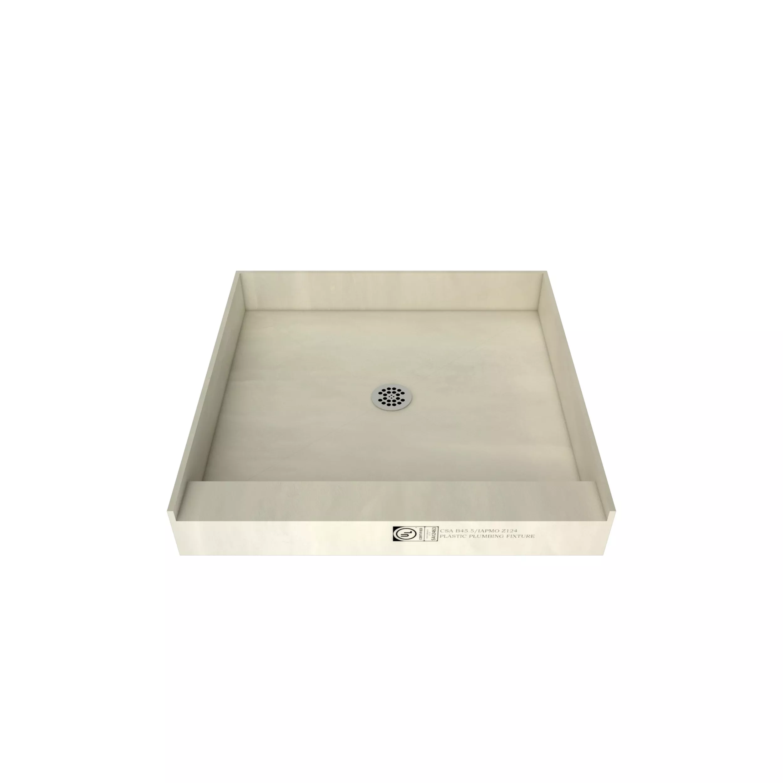 Tile Redi Single Curb Shower Pan with Center Drain | Floor and Decor