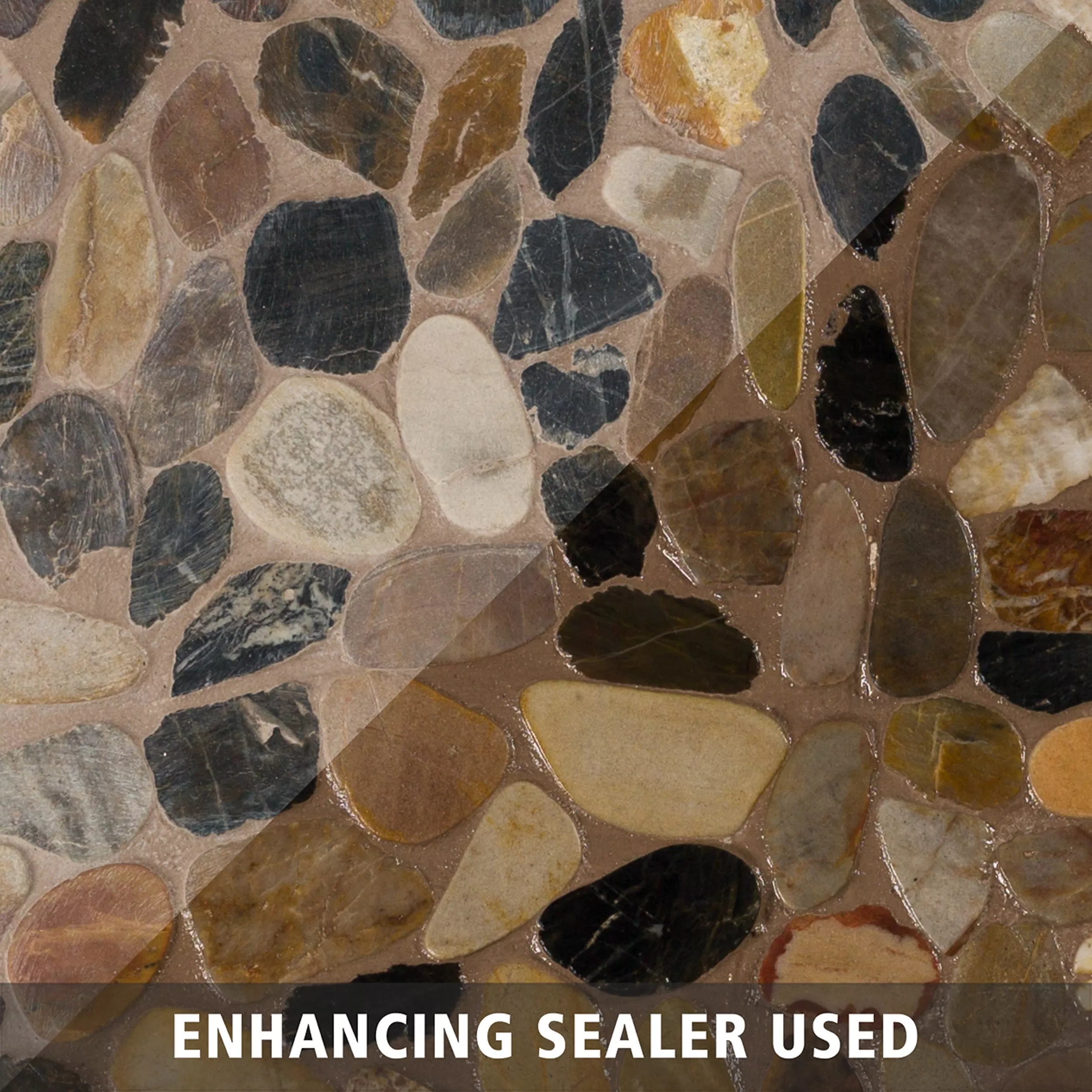 Flat Mixed Honed Pebble Mosaic | Floor and Decor