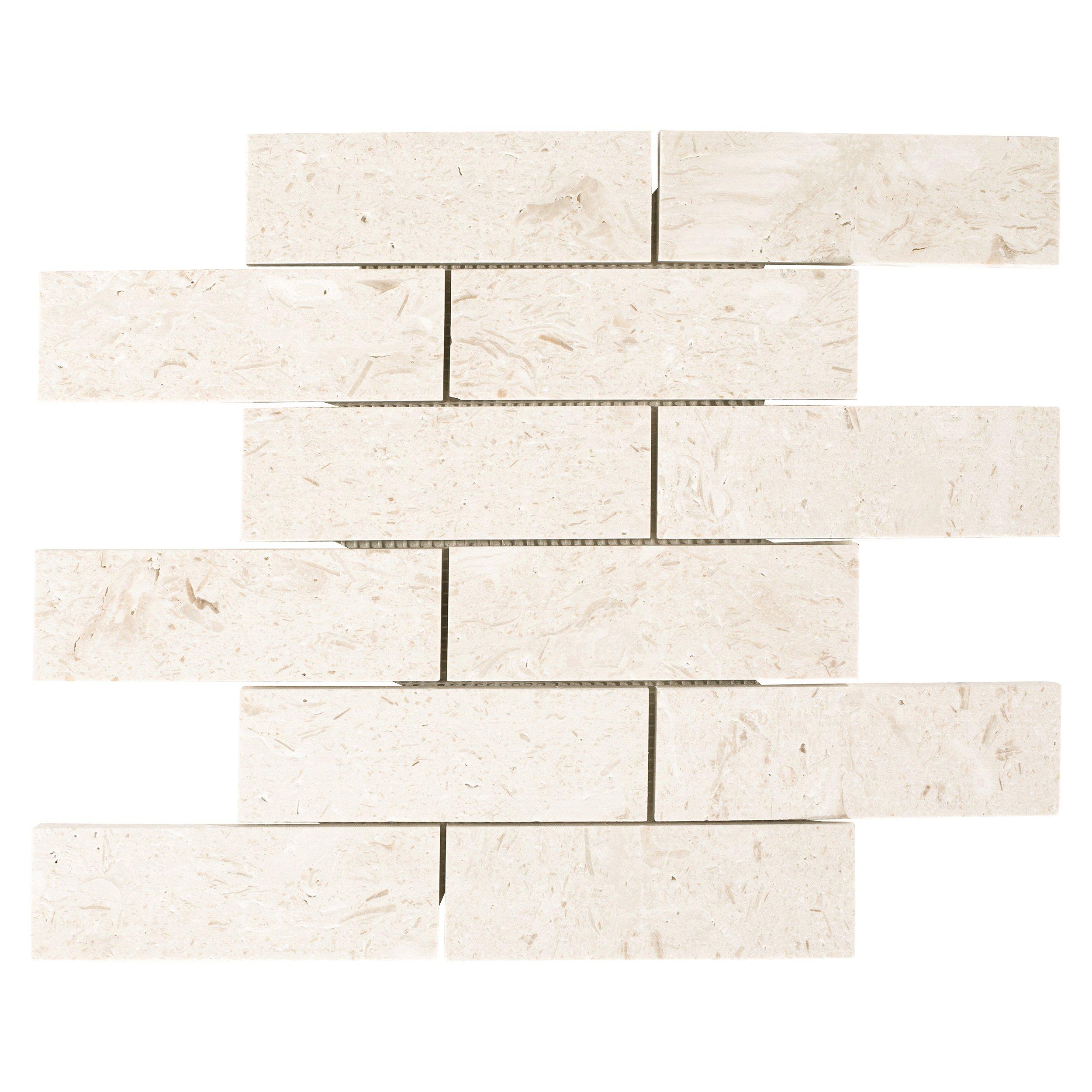 Fossil Brushed Limestone Tile - 4 x 12 - 100203108 | Floor and Decor