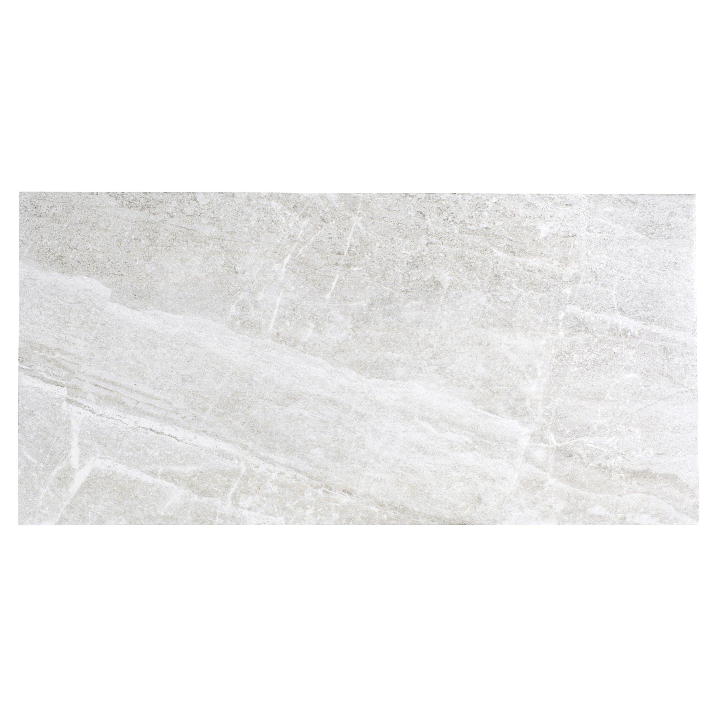 Nepal Gray Polished Porcelain Tile - 12 x 24 - 100884485 | Floor and Decor