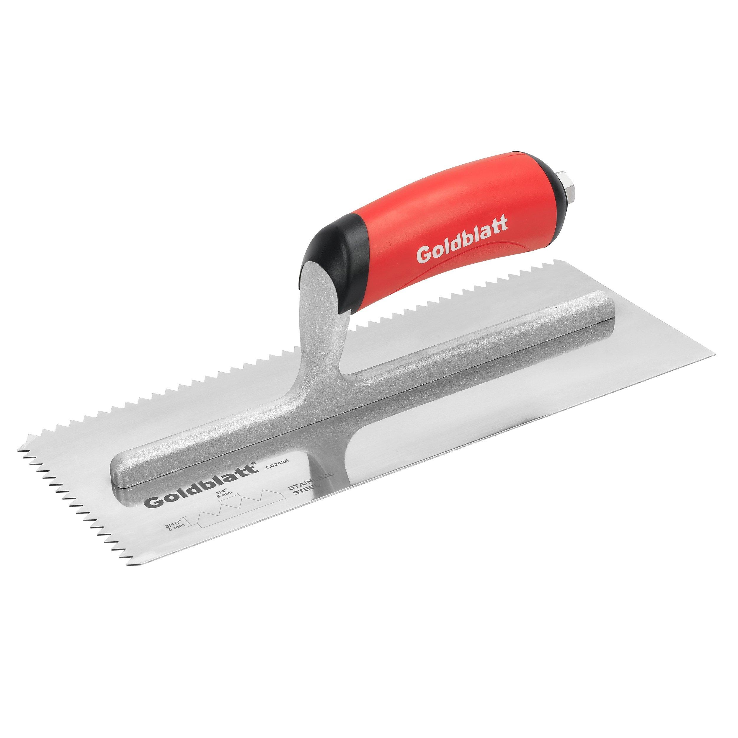 Goldblatt Stainless Steel V Notched Trowel | Floor and Decor